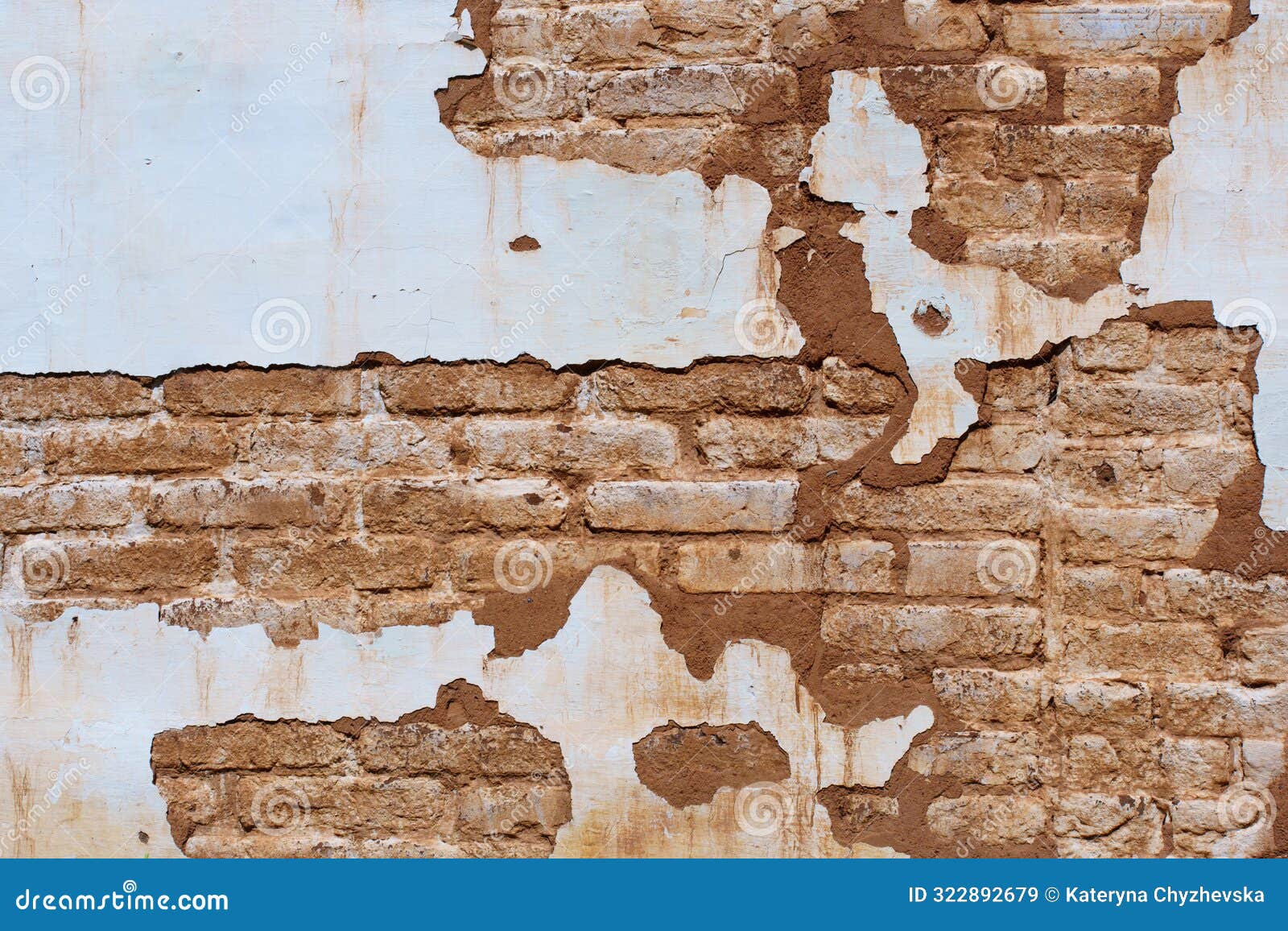 Brick Wall Decaying Paint Layers Stock Image - Image of rustic, grungy ...