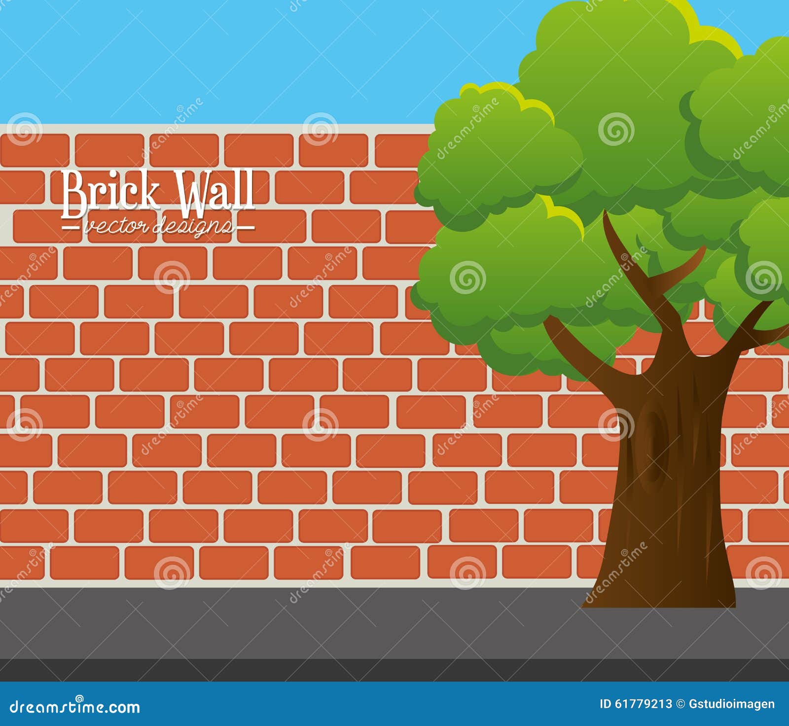 Brick wall design. stock vector. Illustration of rough - 61779213