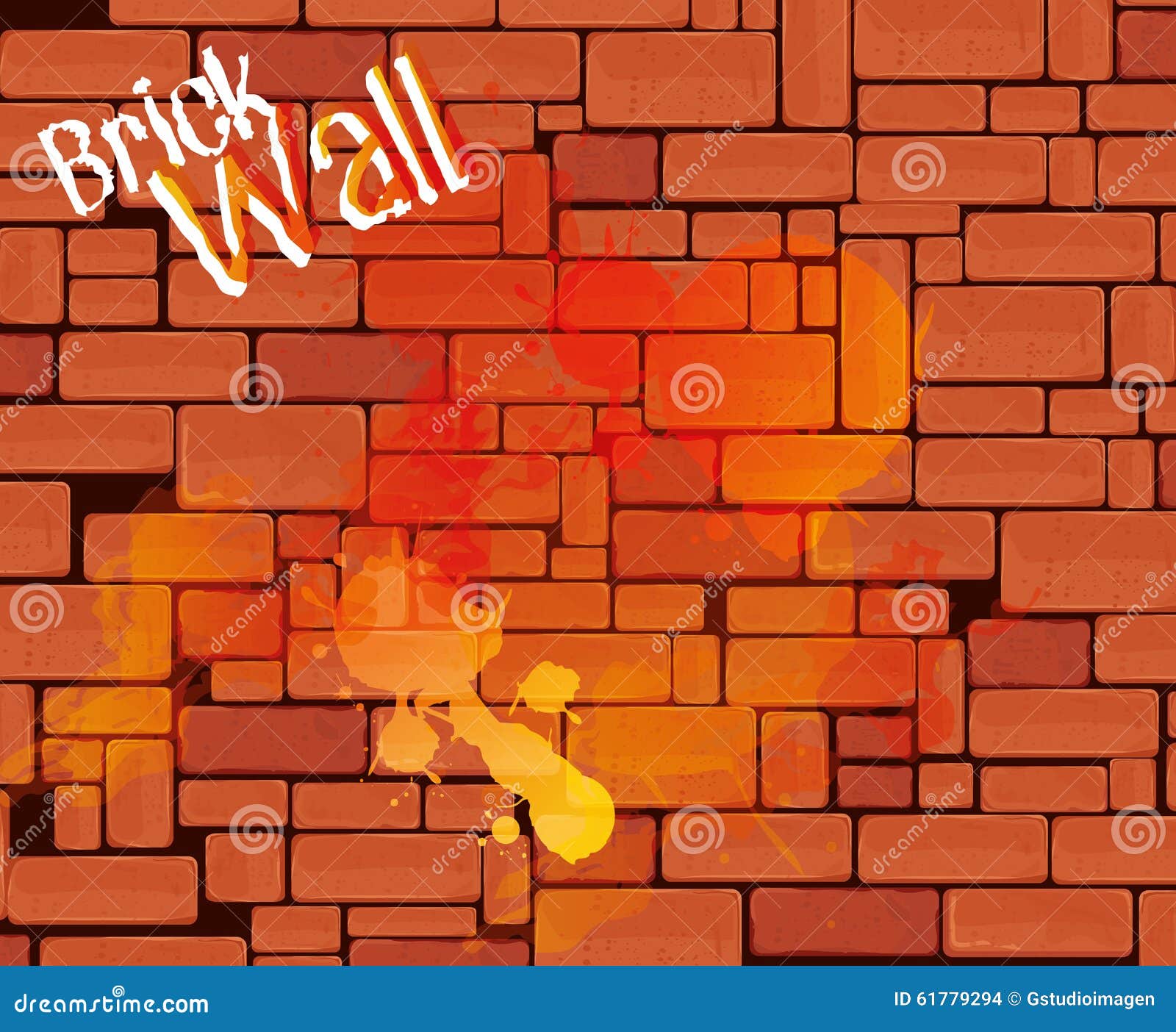 Brick wall design. stock vector. Illustration of architecture - 61779294