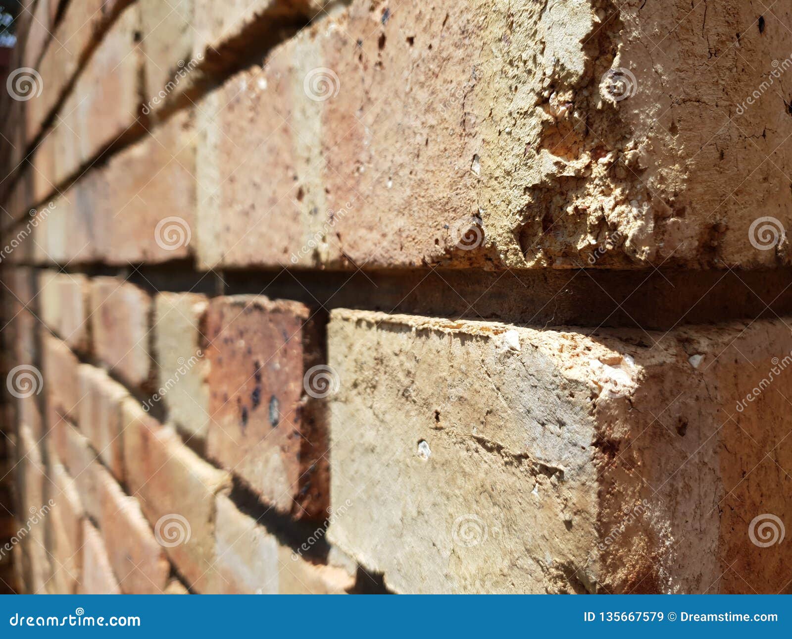 Brick Wall at Different Angle Stock Image - Image of peaceful, easy ...