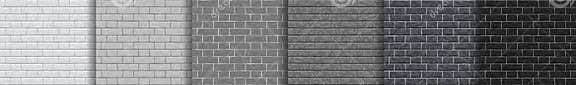 Brick Wall Different Grayscale Gradient Seamless Pattern Set. Stock ...