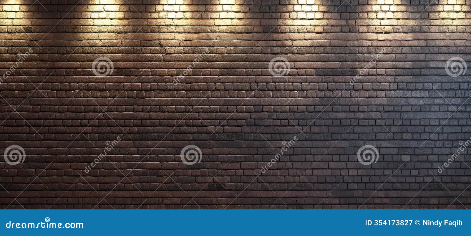 Brick Wall with Dim Lights Background, Studio Stock Illustration ...