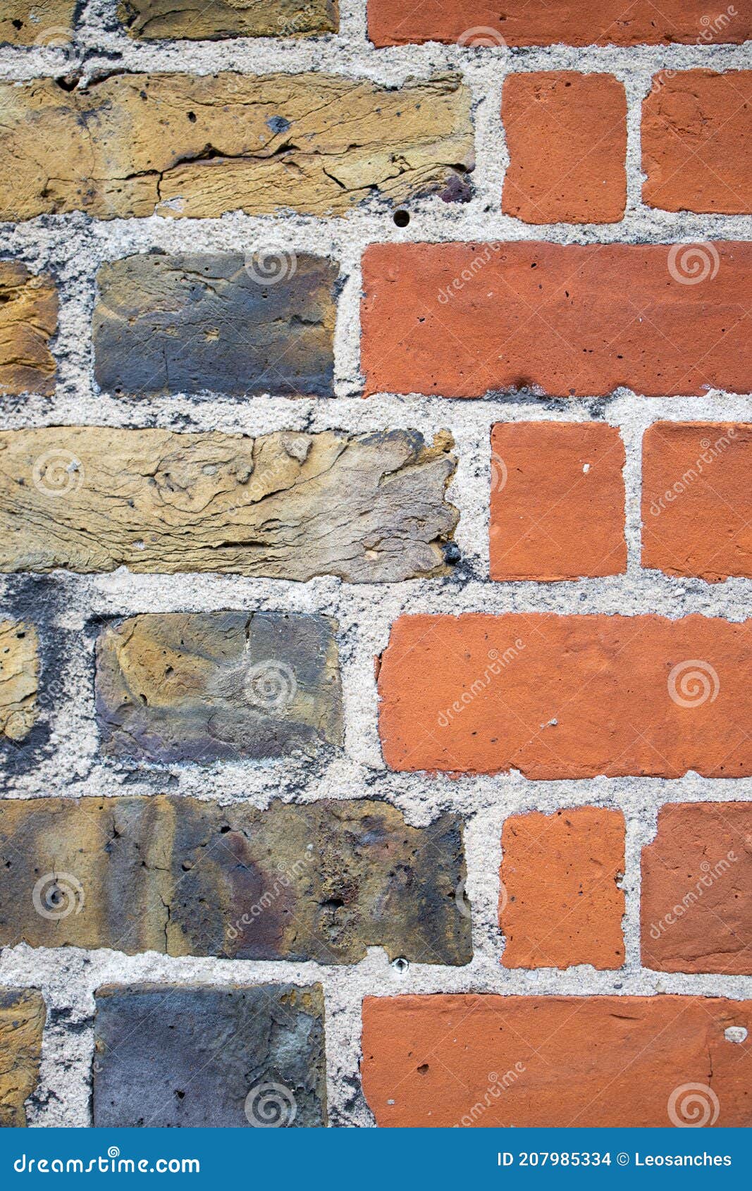 Brick wall division stock photo. Image of surface, grunge - 207985334