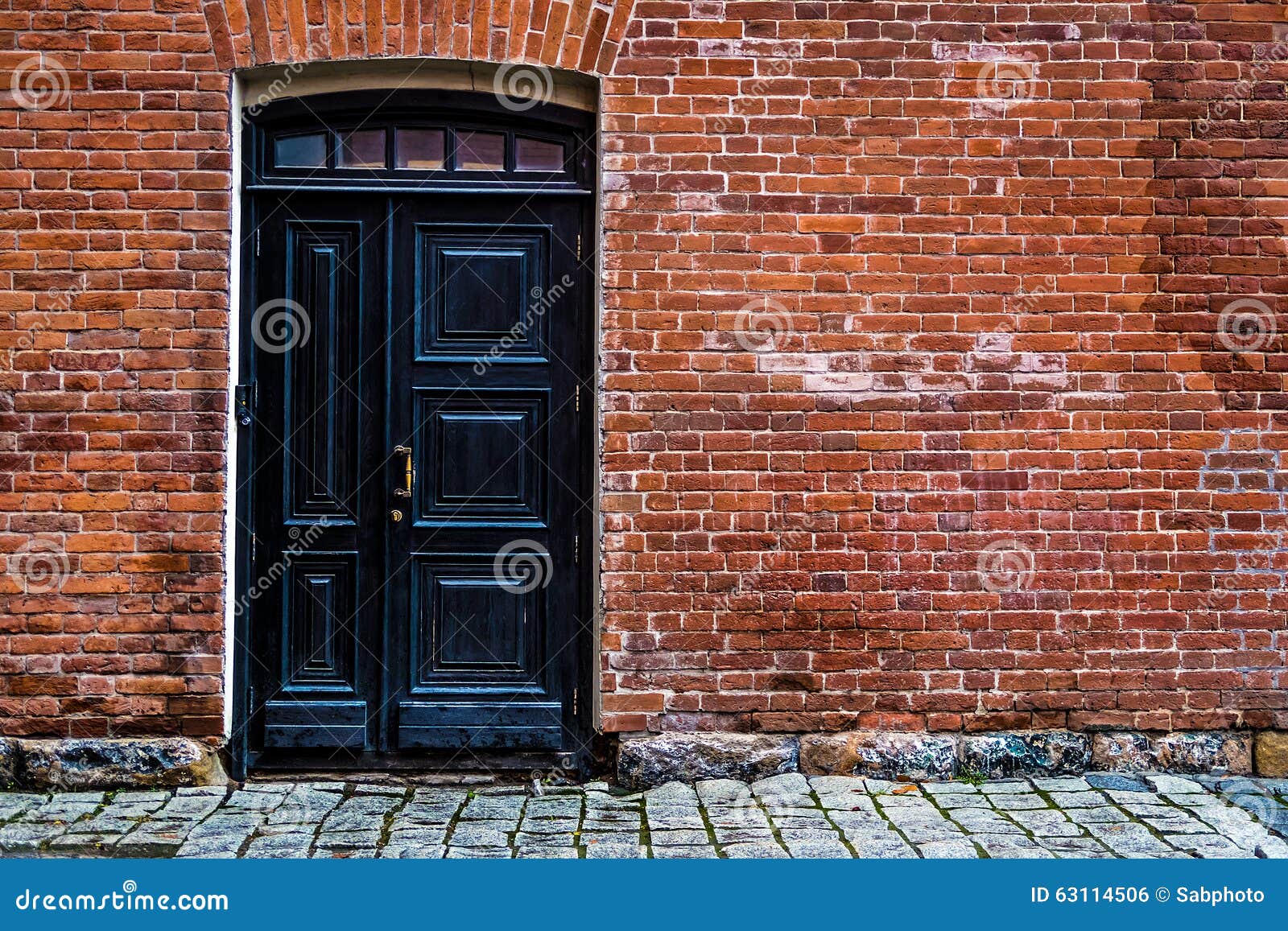 Brick Wall and the Door stock photo. Image of grunge - 63114506