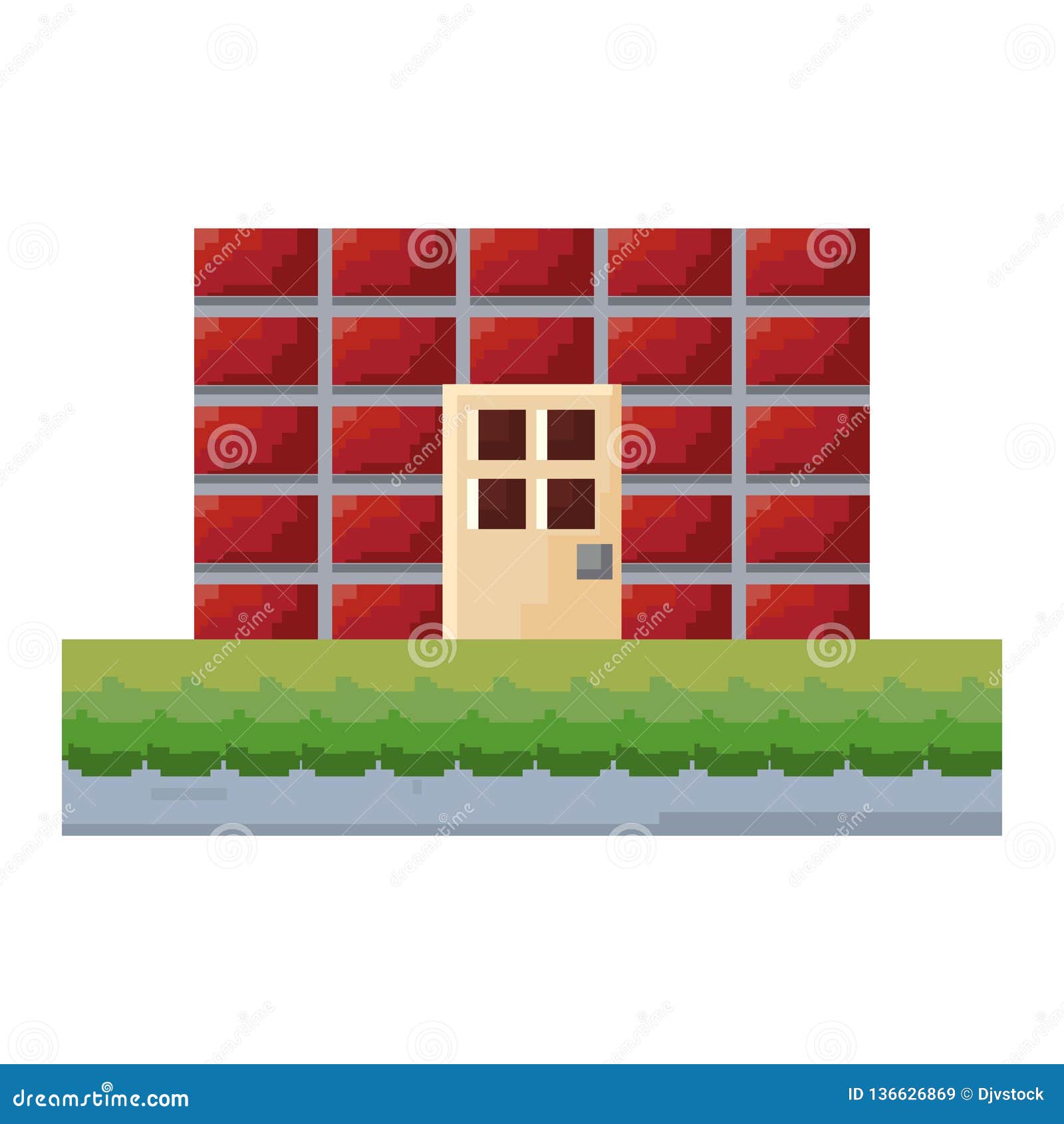 Pixel video game stock vector. Illustration of door - 136626869