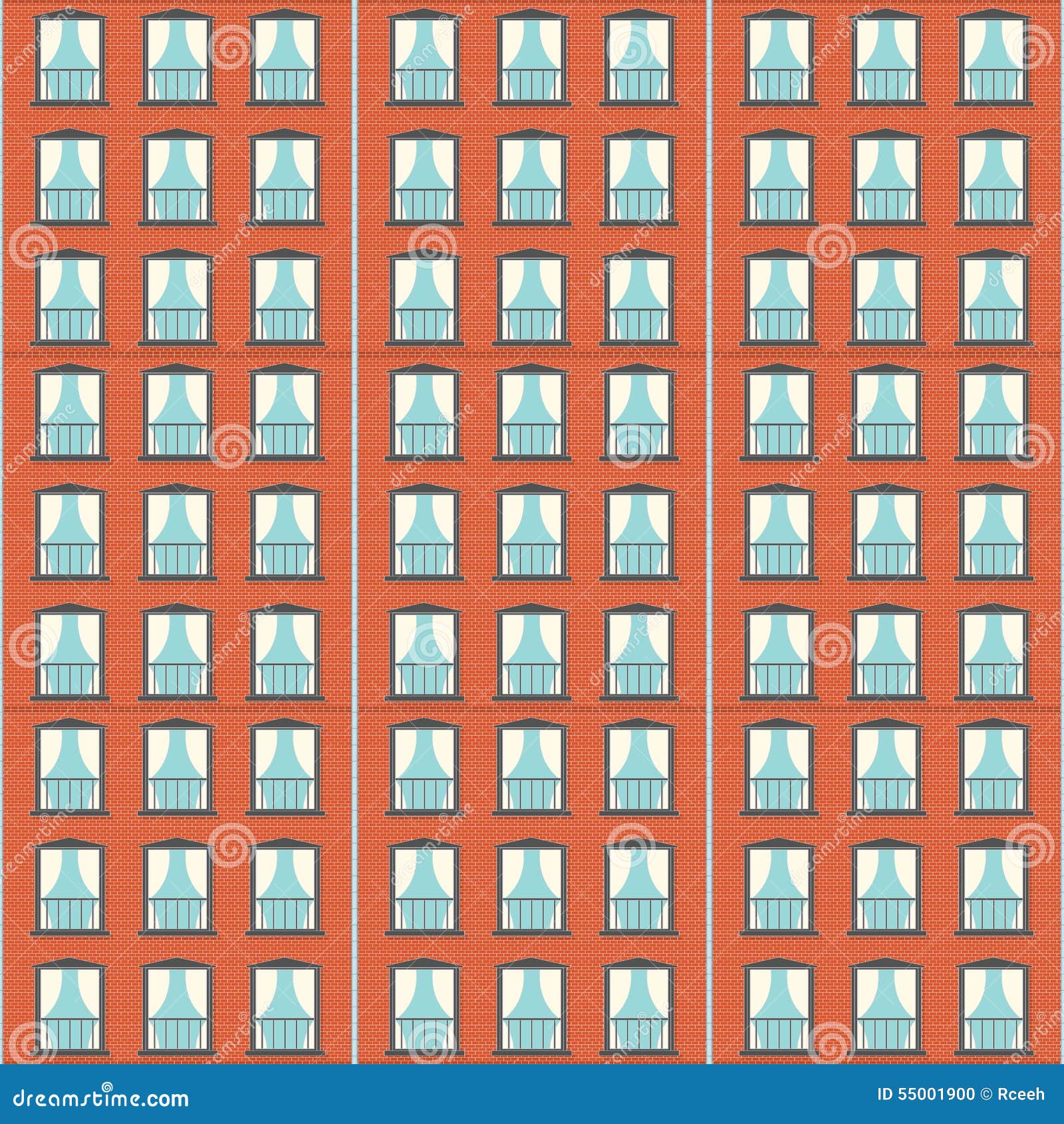 Brick wall facade pattern stock illustration. Illustration of repeat ...