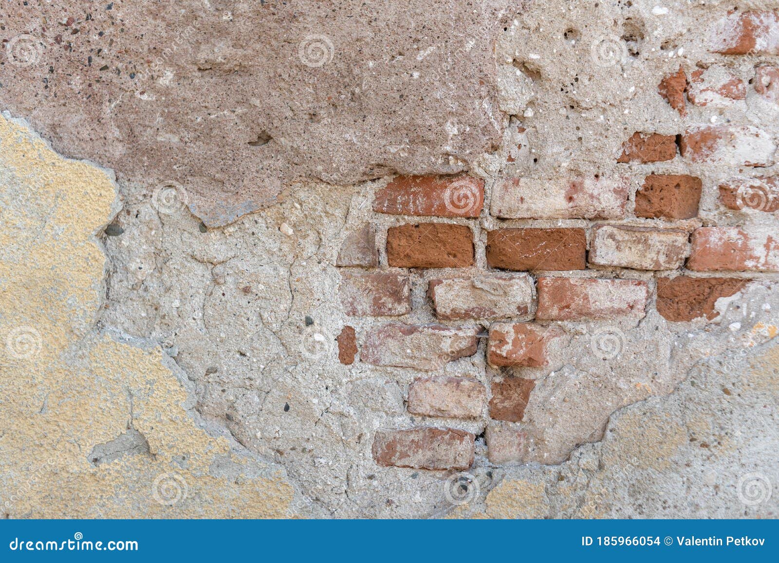 Brick Wall with Falling Apart Texture Background Rough Grunge Space for ...