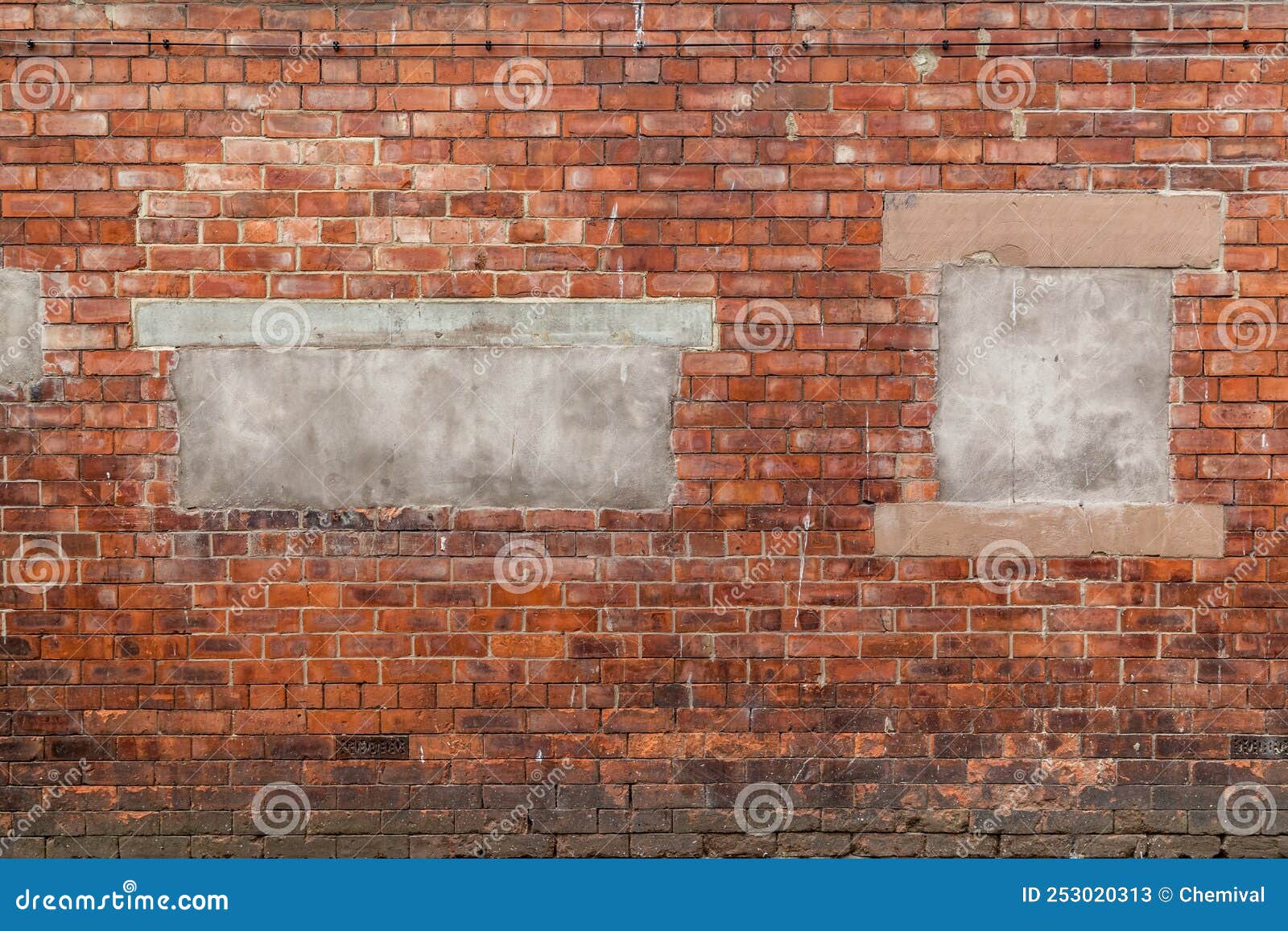 Brick Wall with False Windows Stock Image - Image of false, brick ...
