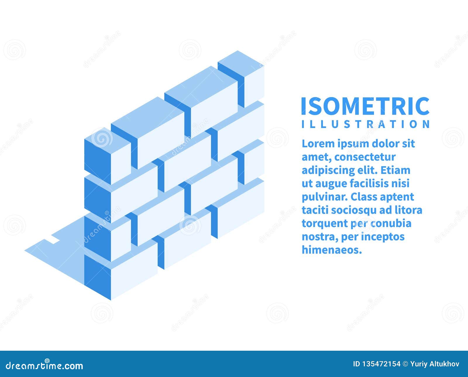Brick Wall, Firewall Icon. Isometric Template for Web Design in Flat 3D ...