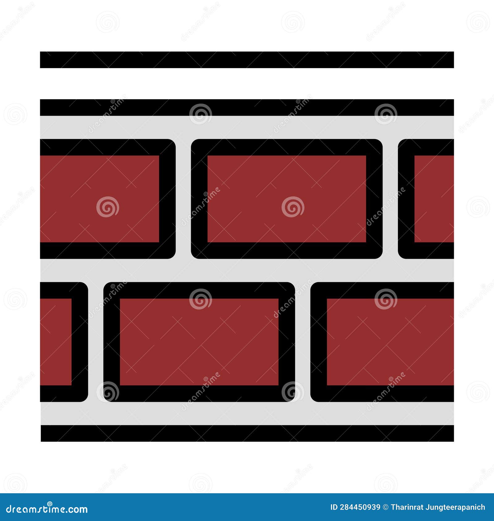 Brick wall flat icon stock vector. Illustration of decorative - 284450939