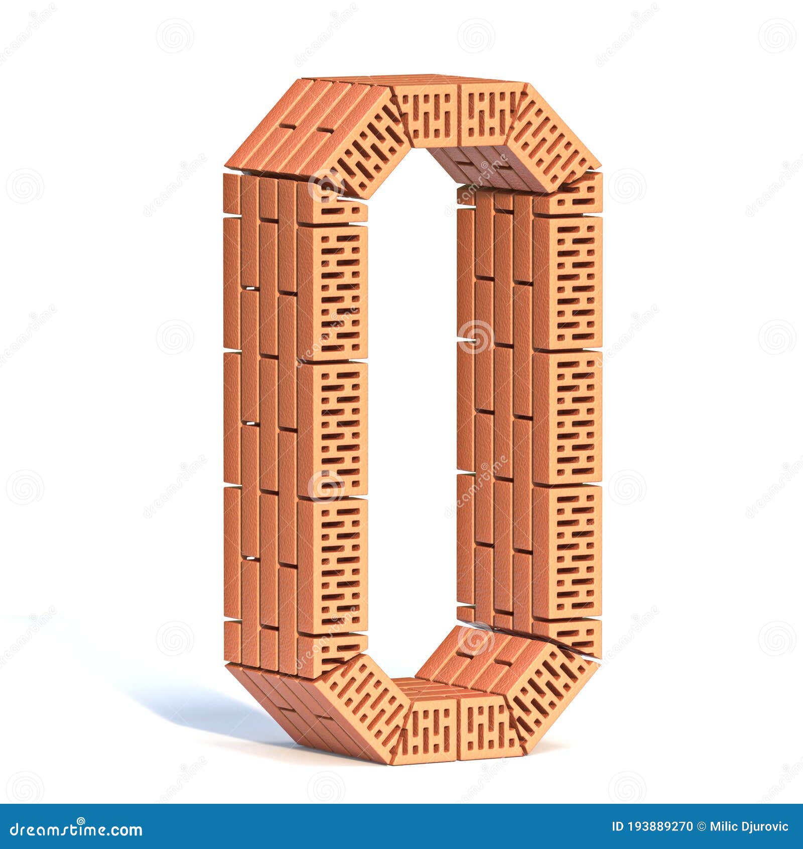 Brick Wall Font Letter O 3D Stock Illustration - Illustration of ...