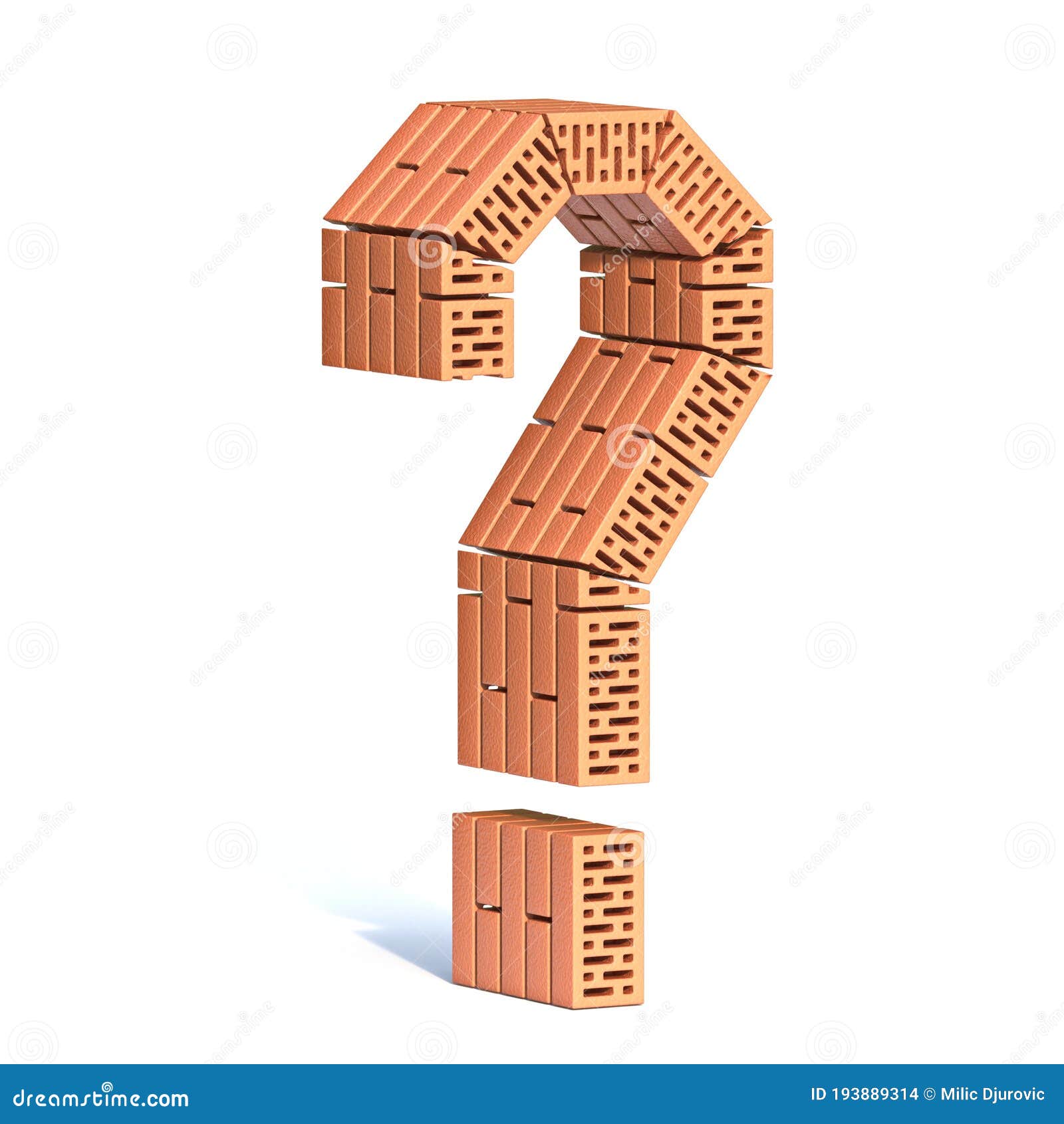 Brick Wall Font Question Mark 3D Stock Illustration - Illustration of ...