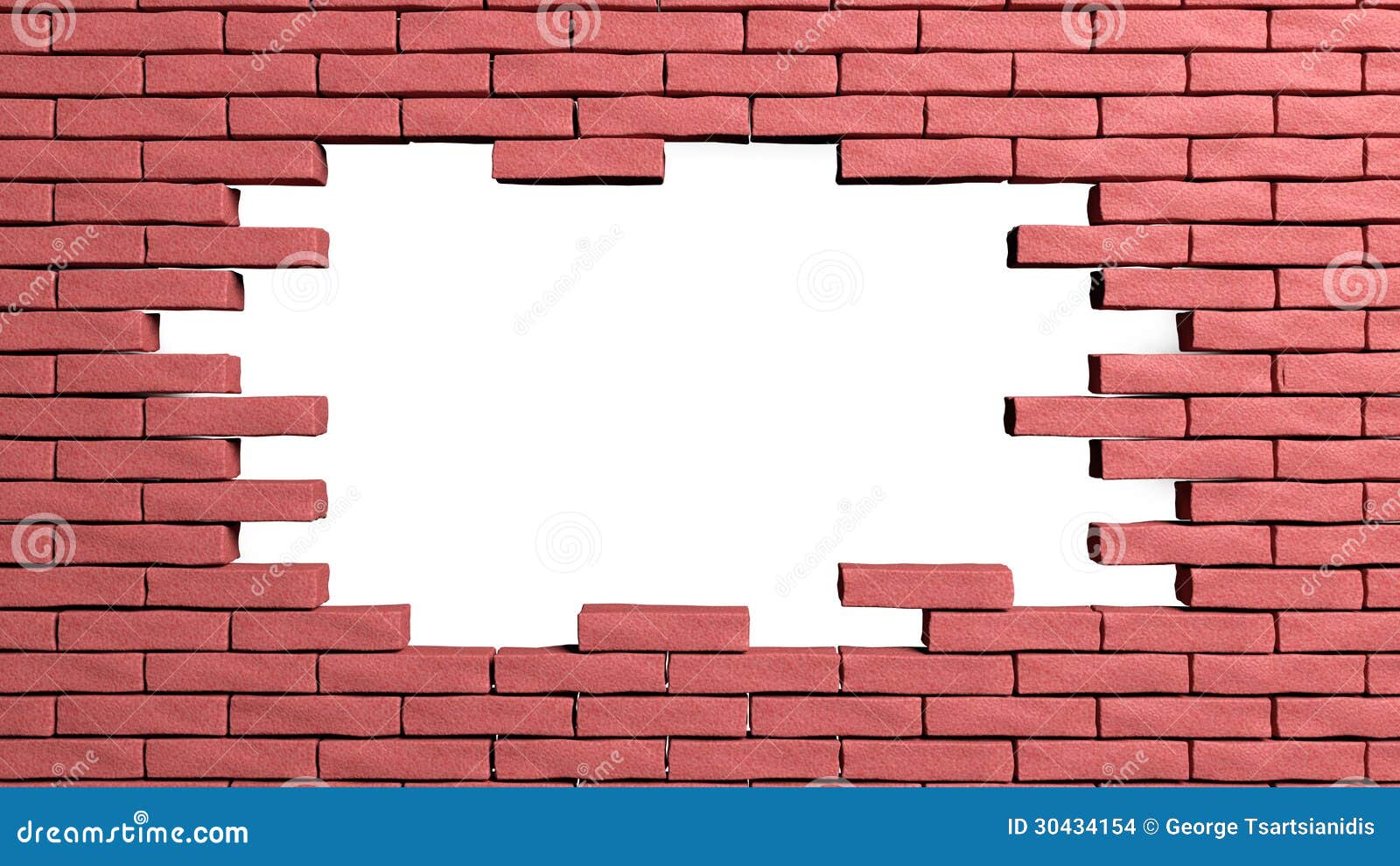 Brick wall frame with hole stock illustration. Illustration of ...