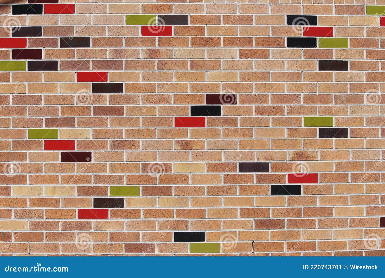 Brick Wall with Glazed Coloured Bricks. Stock Image - Image of masonry ...