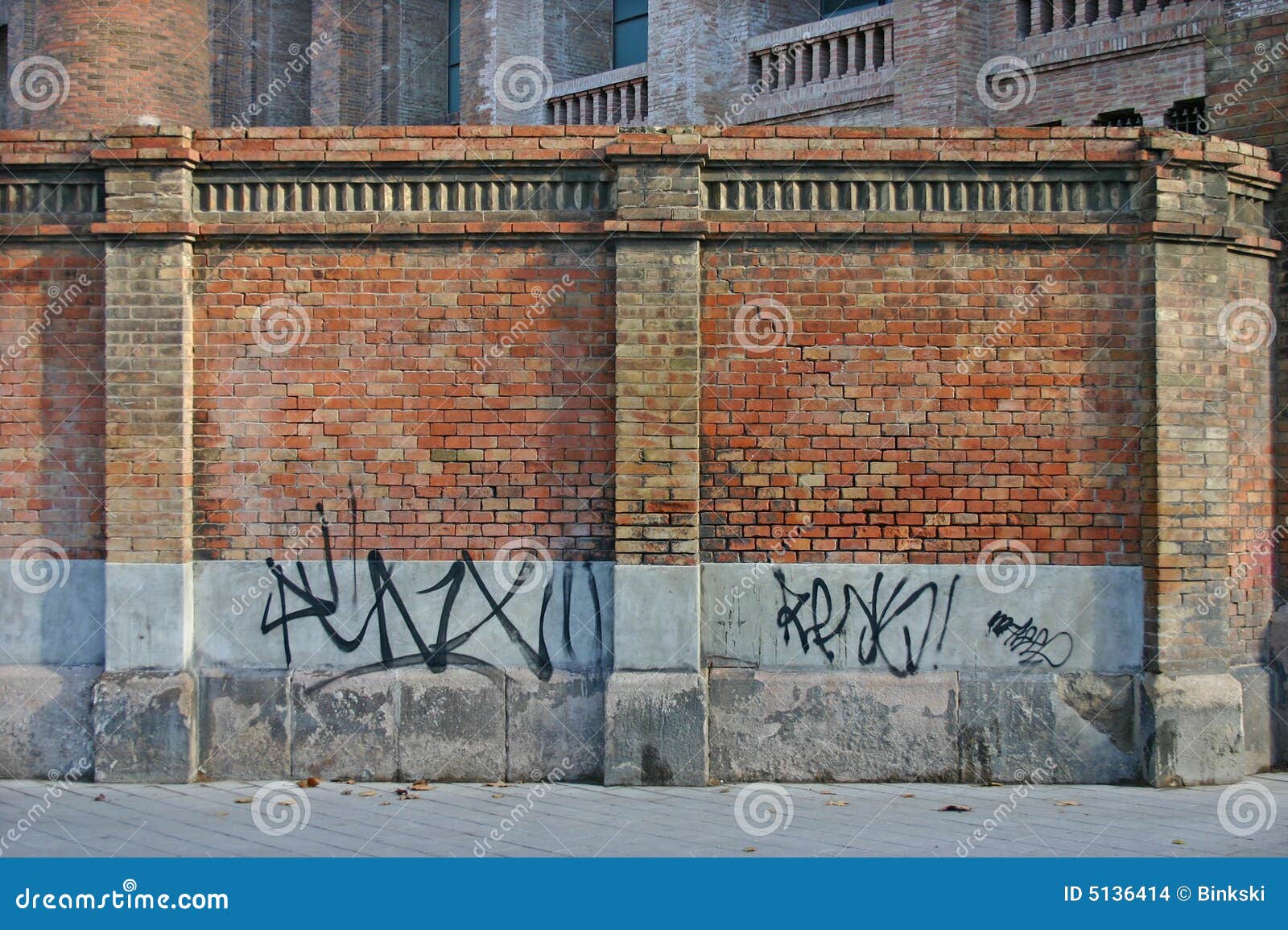 Brick Wall with Graffiti stock photo. Image of wall, rubble - 5136414