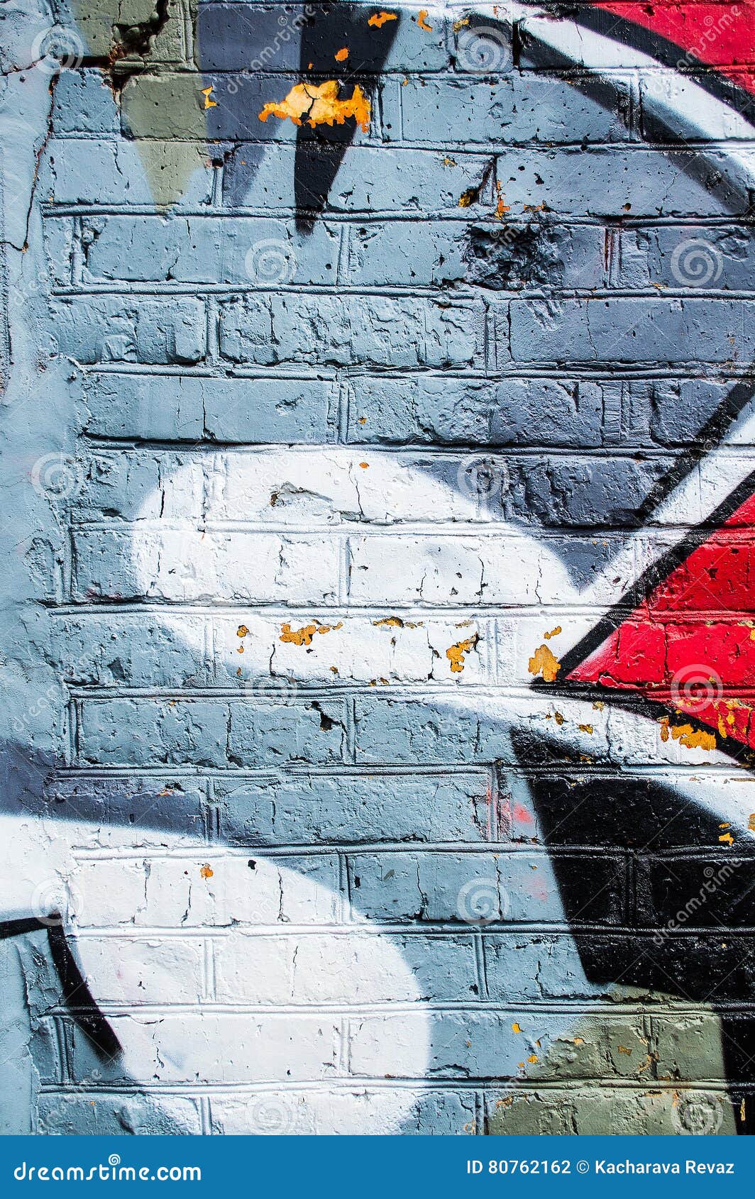 Brick wall with graffity stock photo. Image of design - 80762162