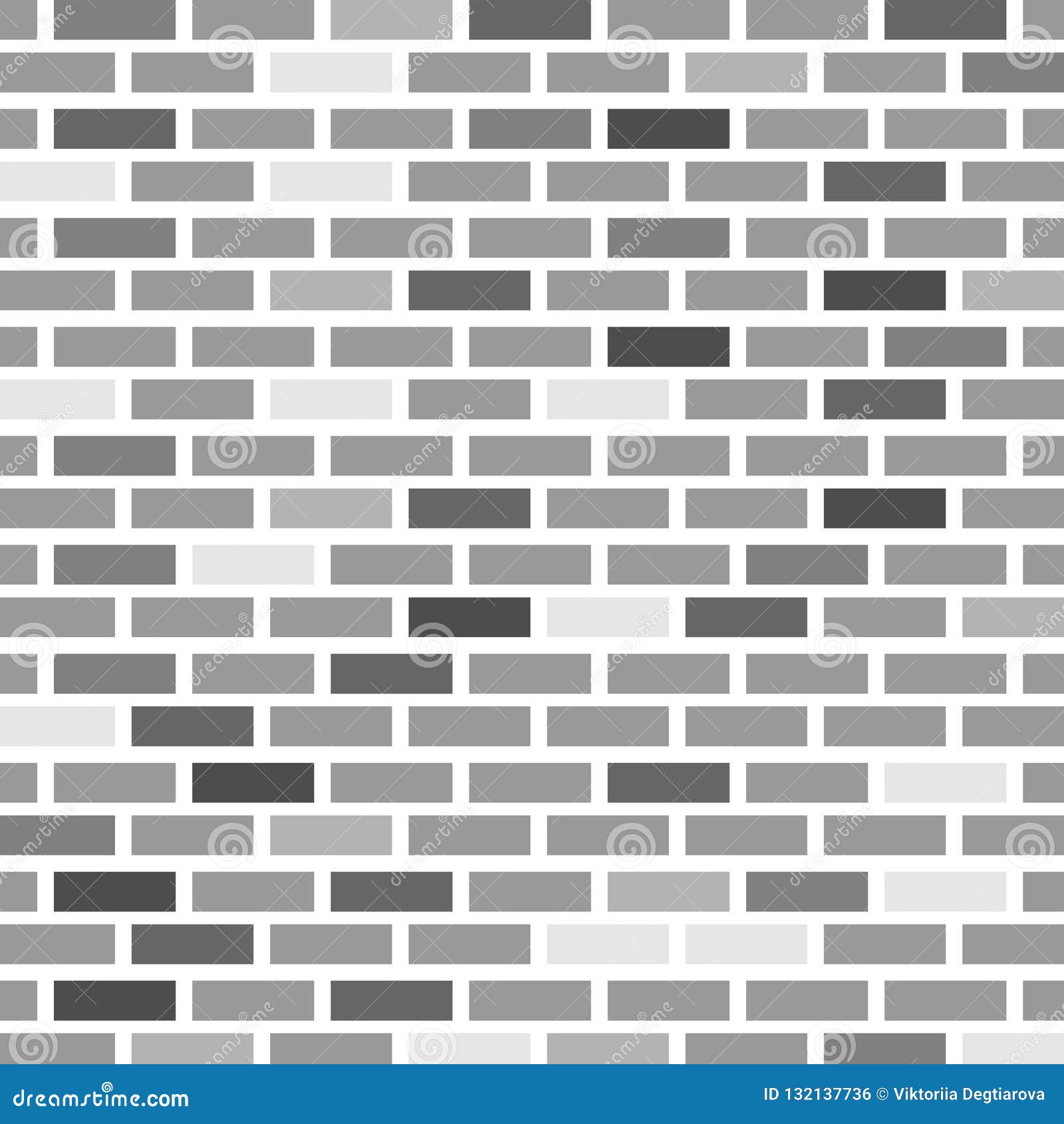 Brick Wall of Gray Bricks of Different Colors Stock Vector ...