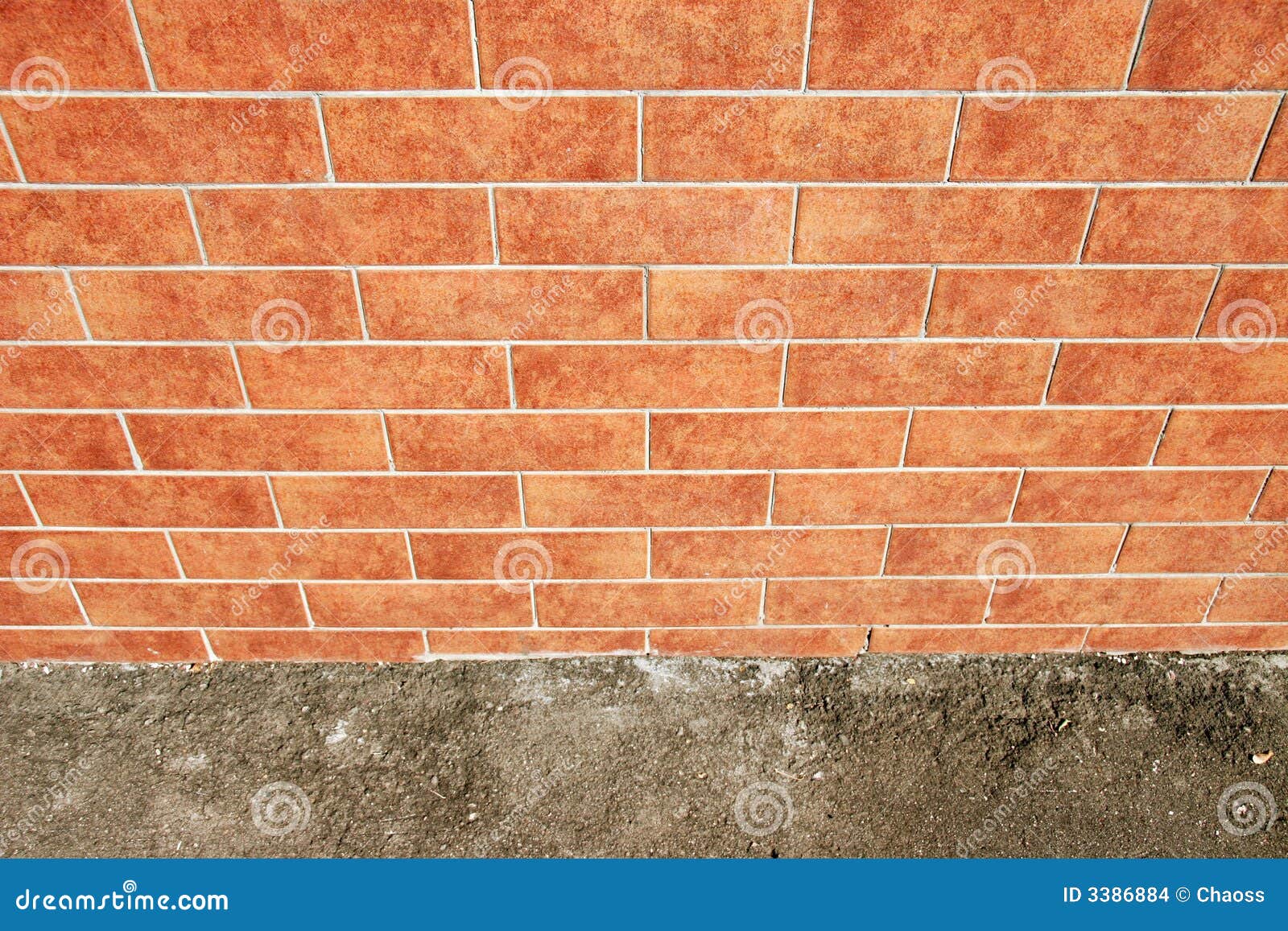 Brick wall with ground stock photo. Image of flat, pavement - 3386884