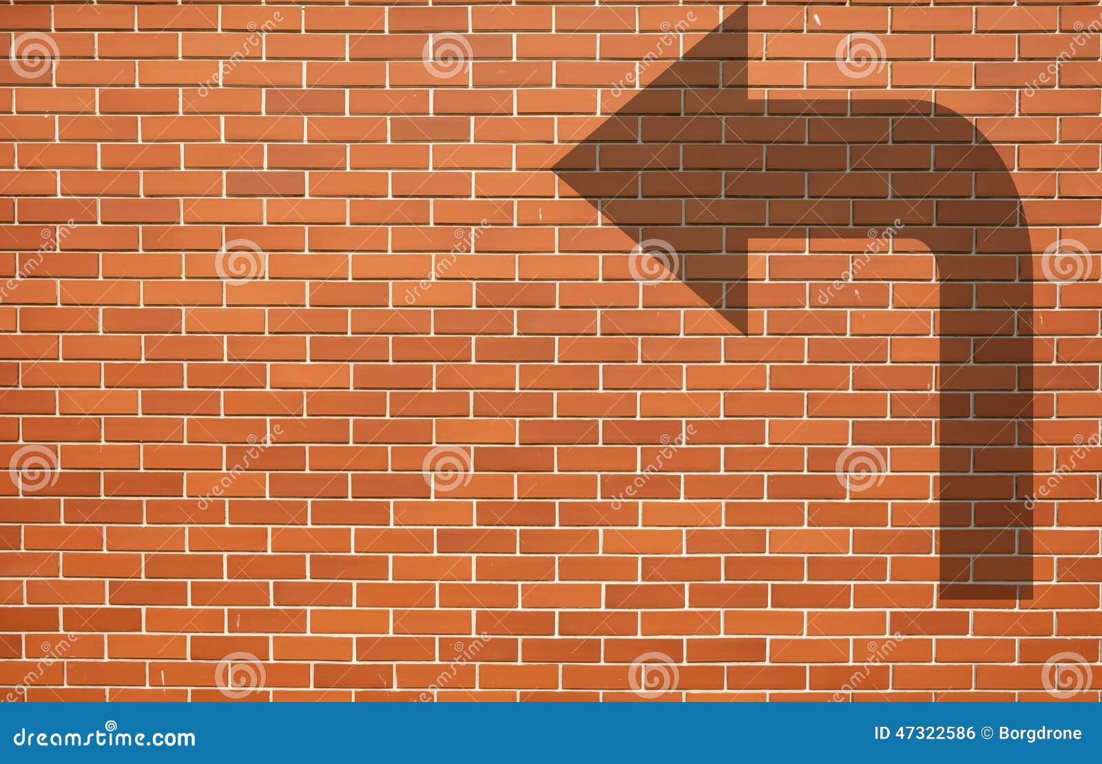 Brick Wall Grunge Background with Arrow on Brick Wall Stock Photo ...