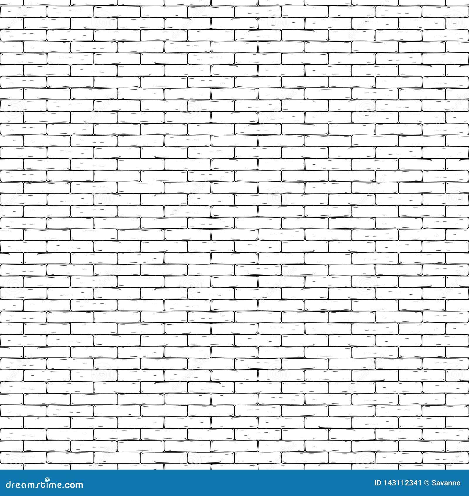 Brick Wall. Hand Drawn Seamless Background Stock Vector - Illustration ...