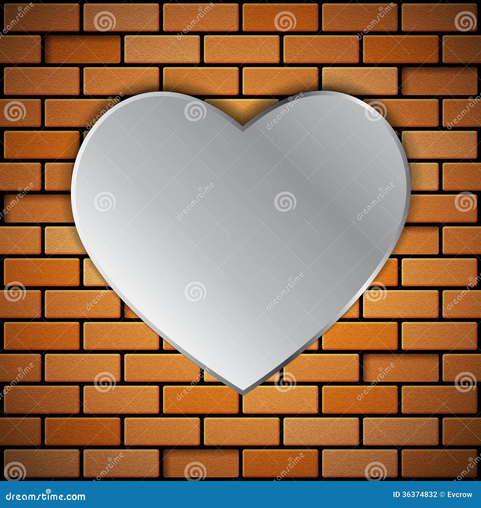 Brick wall with heart stock vector. Illustration of facade - 36374832
