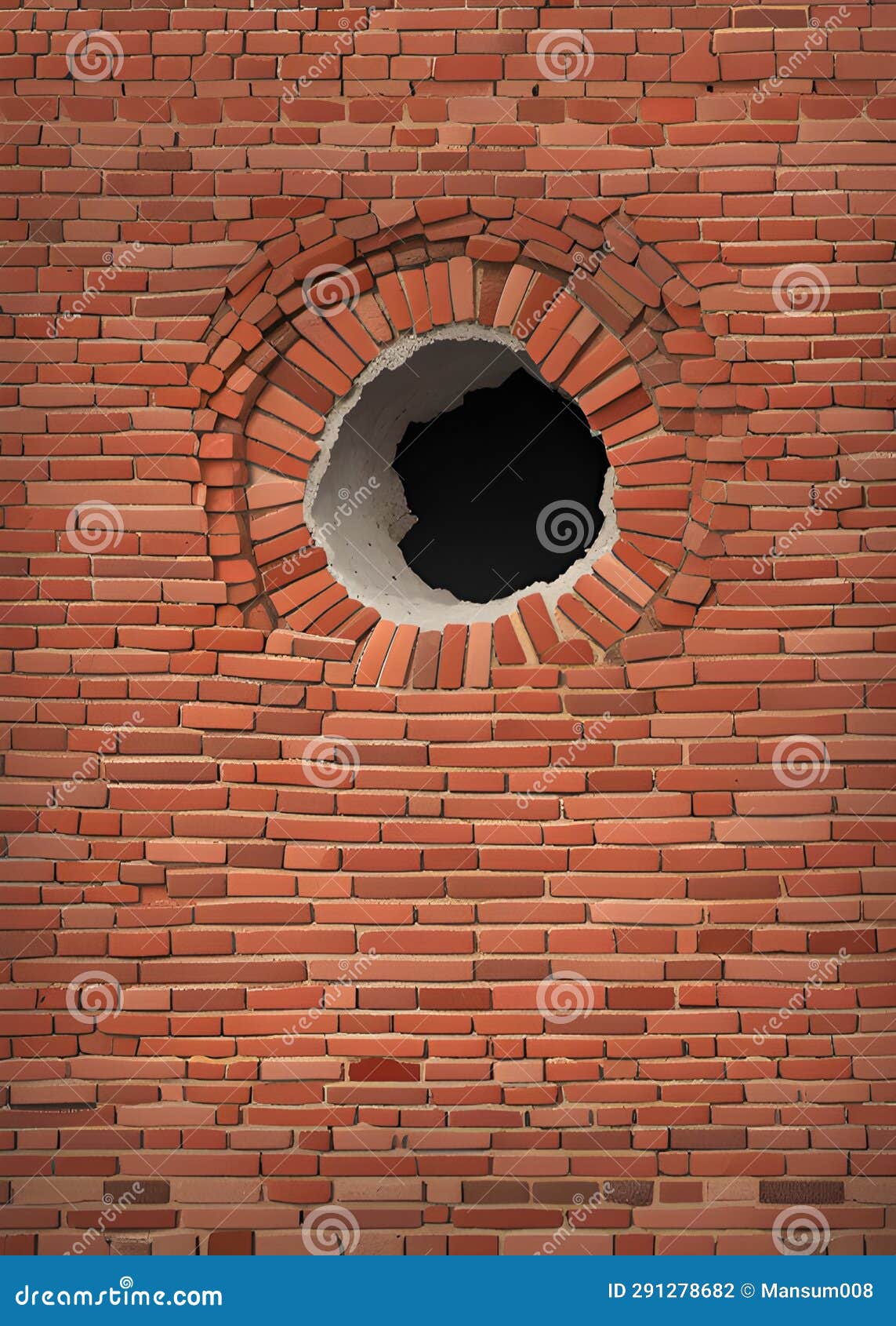 Brick Wall with Hole Background Stock Illustration - Illustration of ...