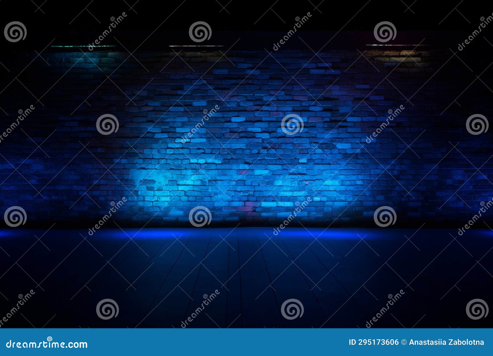 Brick Wall in Hyper Blue Neon Colors Stock Illustration - Illustration ...