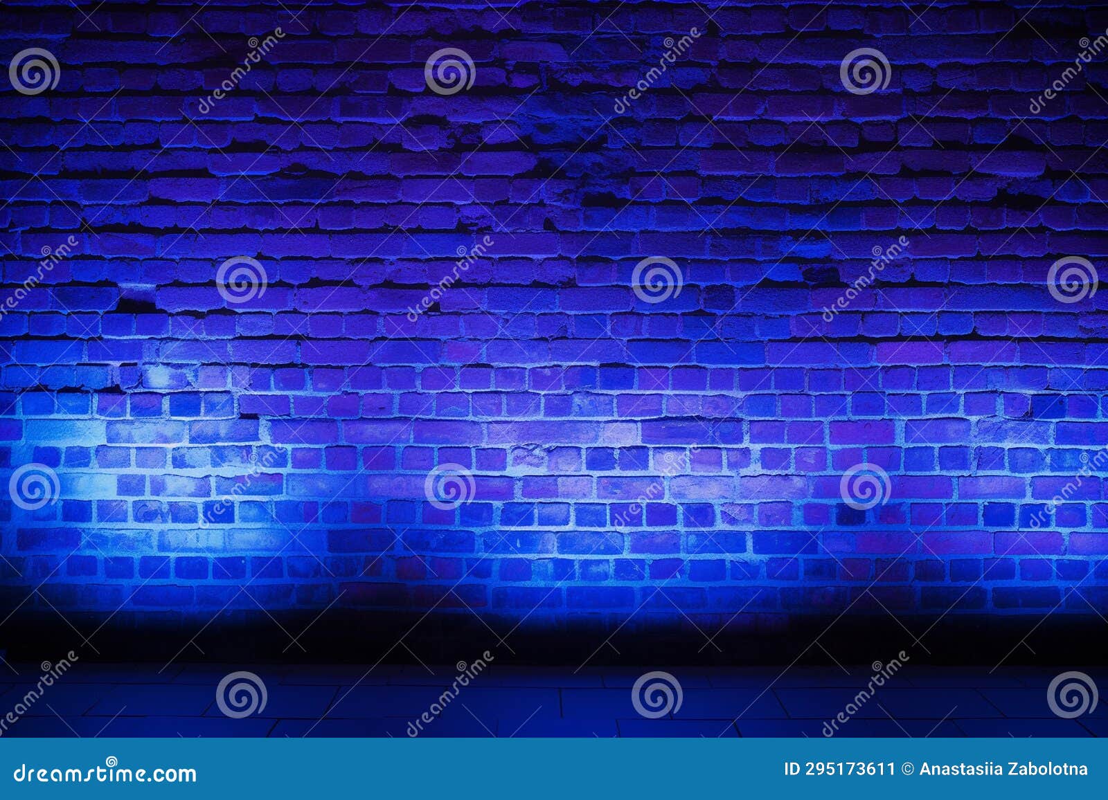 Brick Wall in Hyper Blue Neon Colors Stock Illustration - Illustration ...