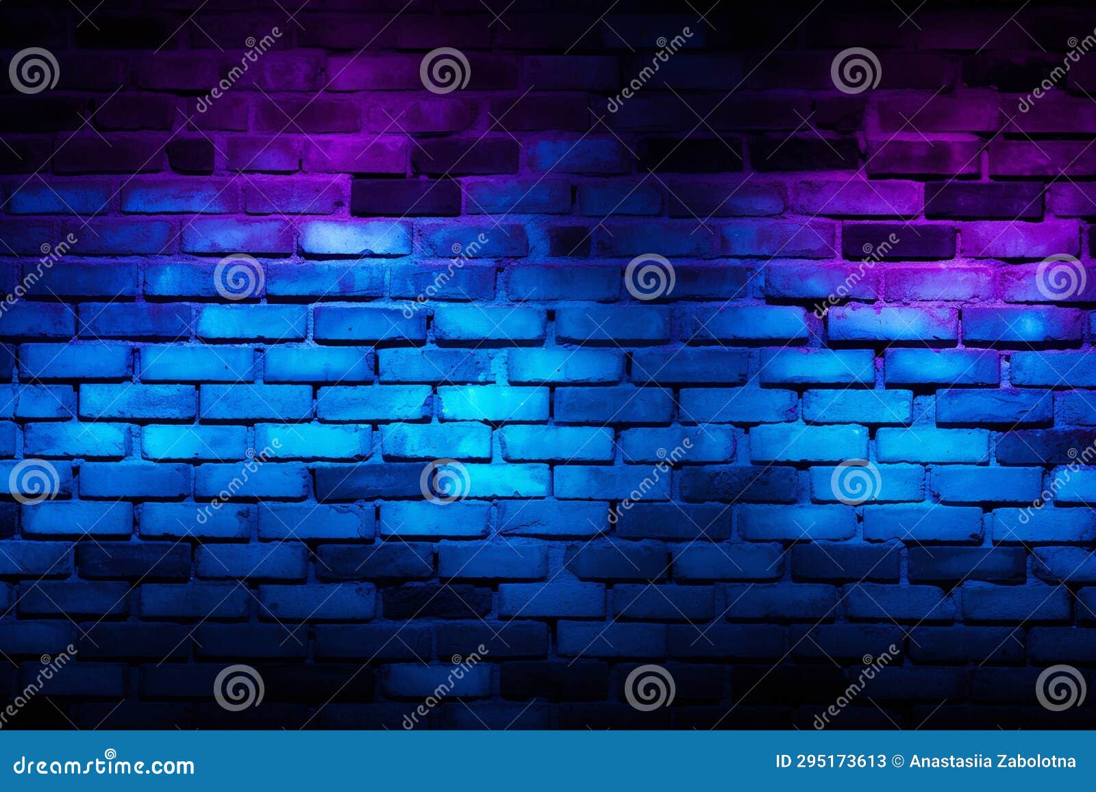 Brick Wall in Hyper Blue Neon Colors Stock Illustration - Illustration ...