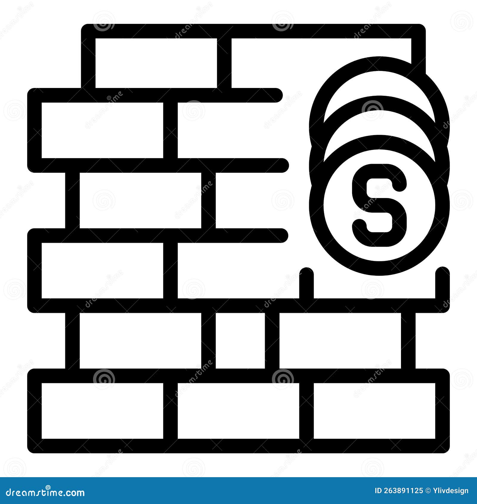 Brick Wall Icon Outline Vector. Building Subsidy Stock Vector ...