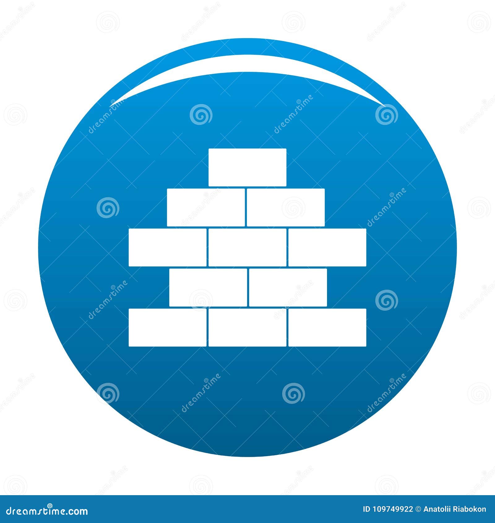 Brick Wall Icon Blue Vector Stock Vector - Illustration of material ...