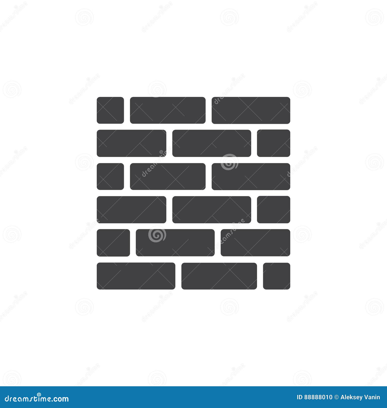 Brick wall icon vector stock vector. Illustration of protection - 88888010