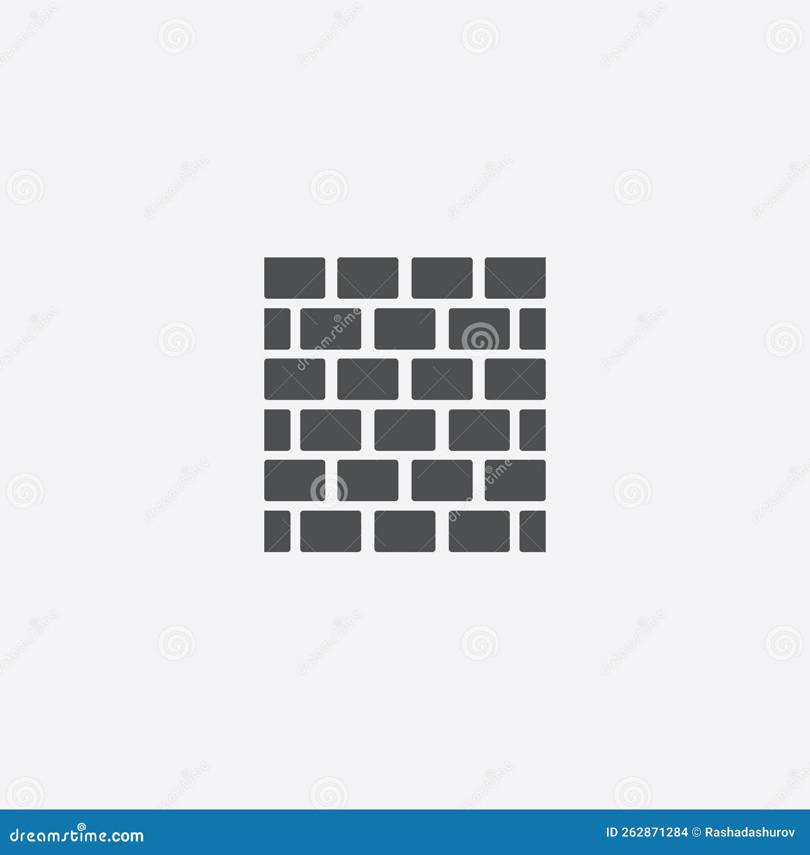 Brick wall icon stock vector. Illustration of square - 262871284