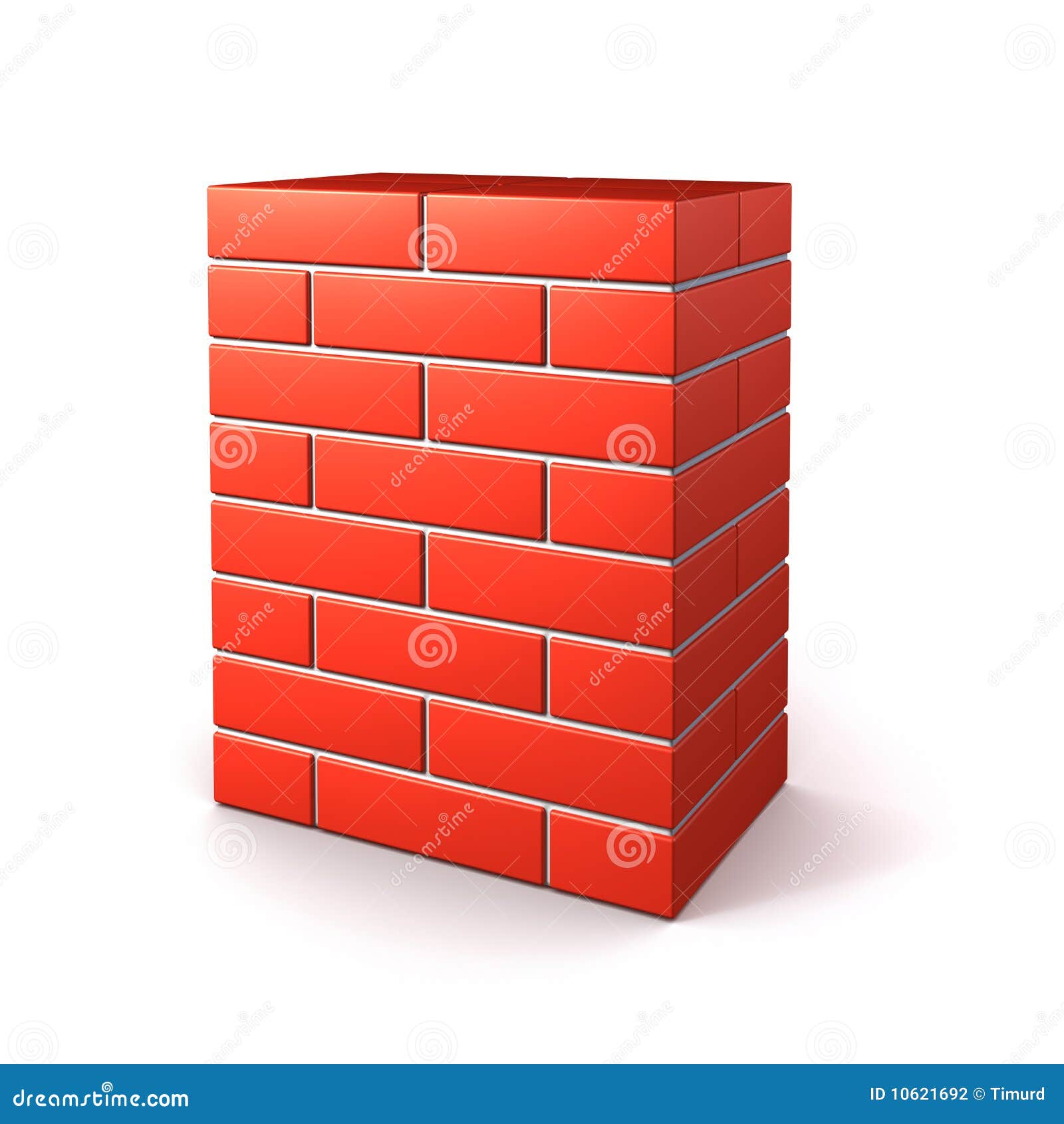 Brick wall isolated stock illustration. Illustration of solid - 10621692