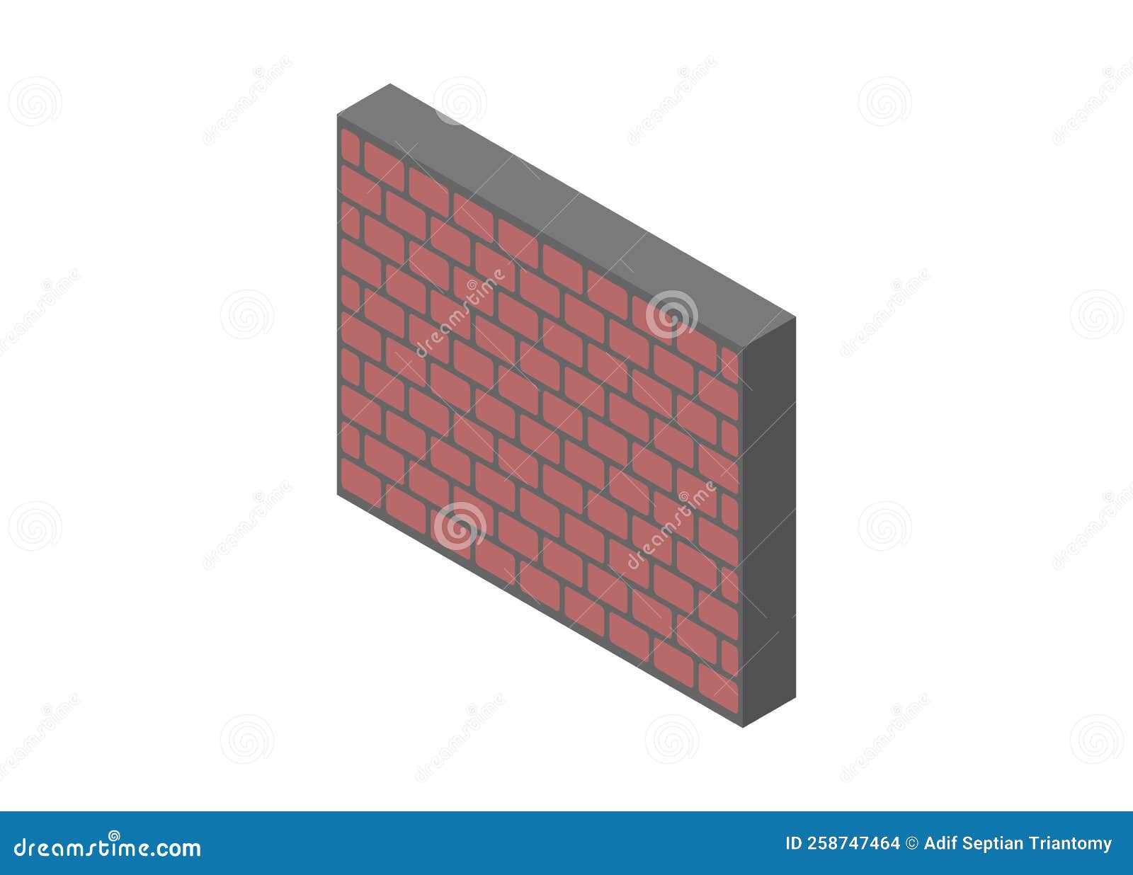Brick Wall in Isometric View. Simple Flat Illustration Stock Vector ...