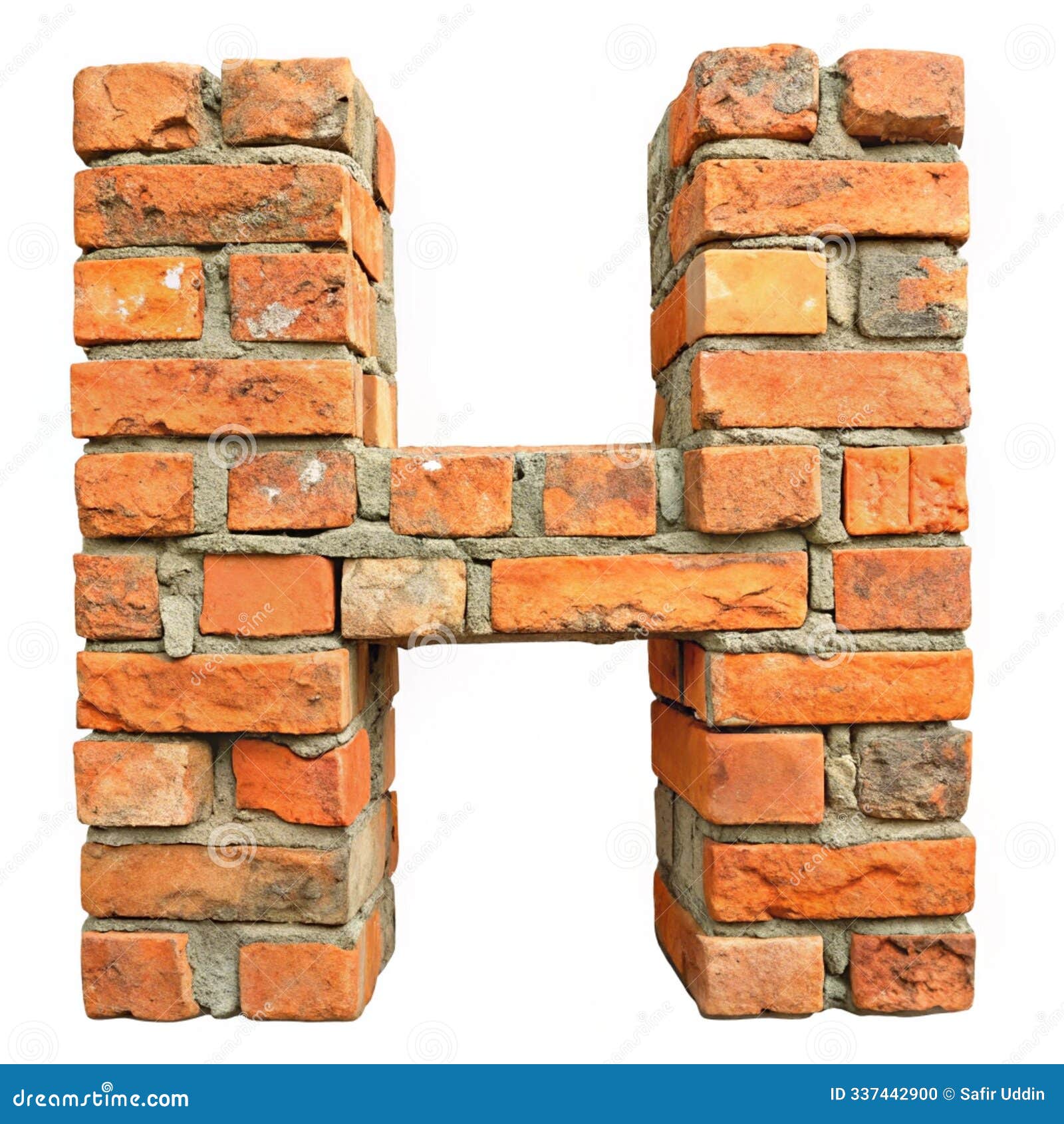 Brick Wall Letter H and Brick Wall Clipart Isolated Stock Illustration ...