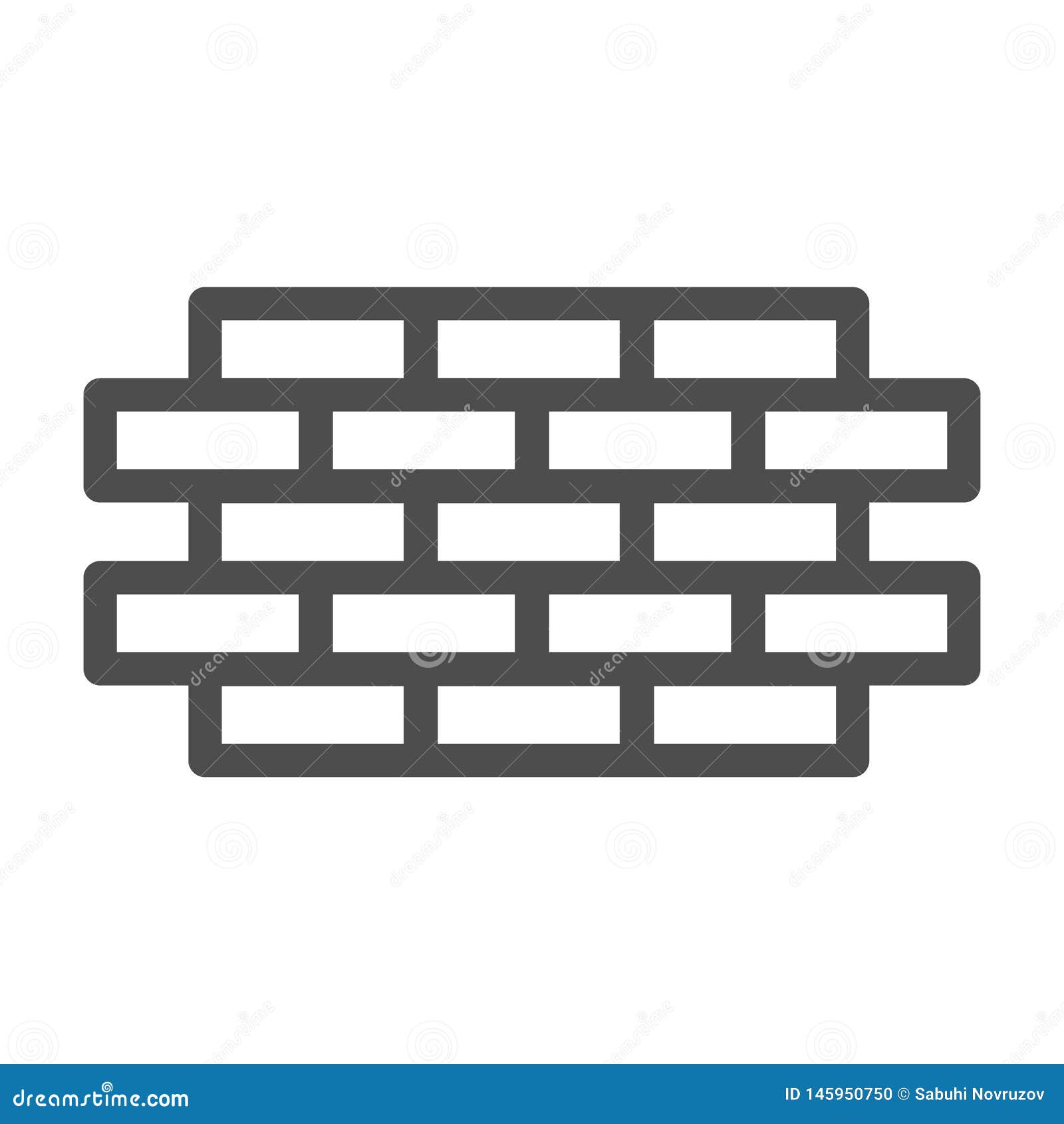 Brick Wall Line Icon. Bricks Vector Illustration Isolated on White ...