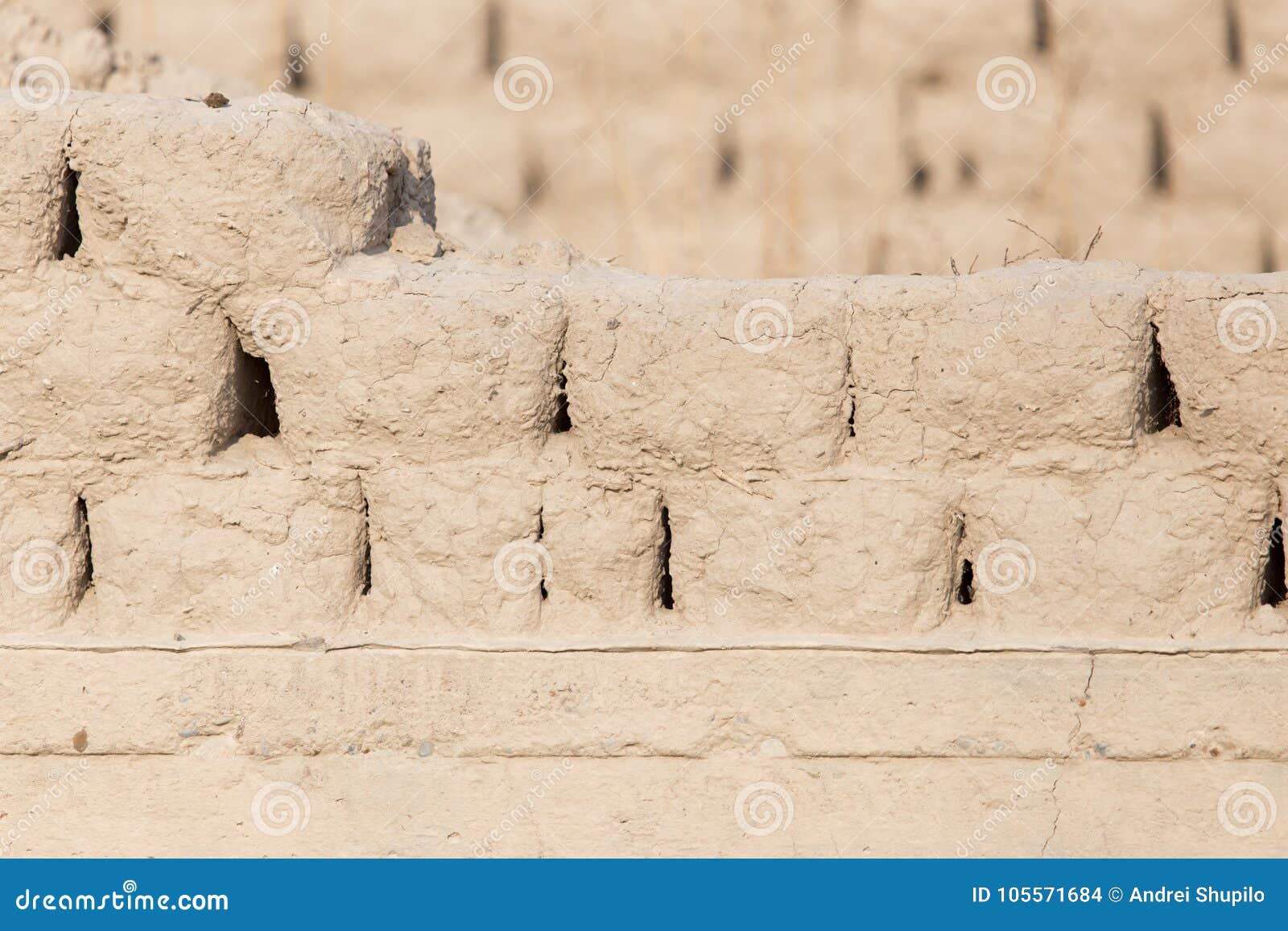 Brick wall made of clay stock photo. Image of texture - 105571684