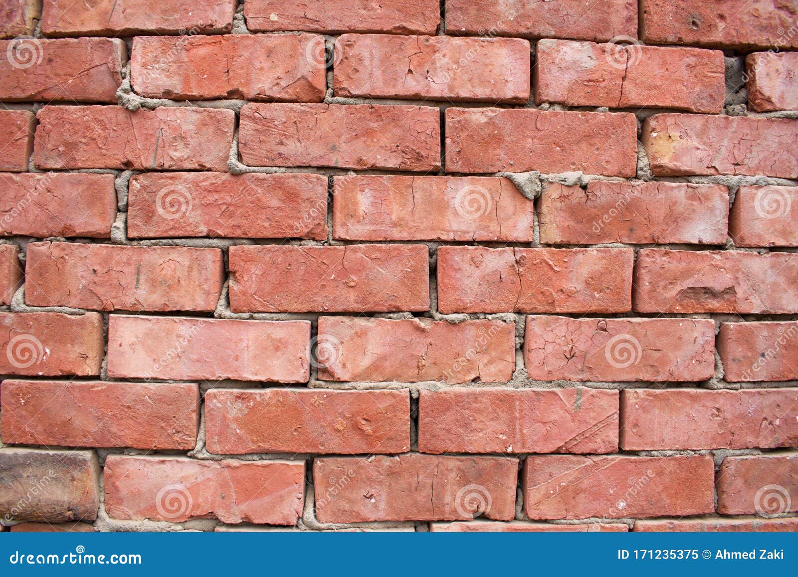 Brick Wall Made from Light Red Bricks Stock Image - Image of masonry ...