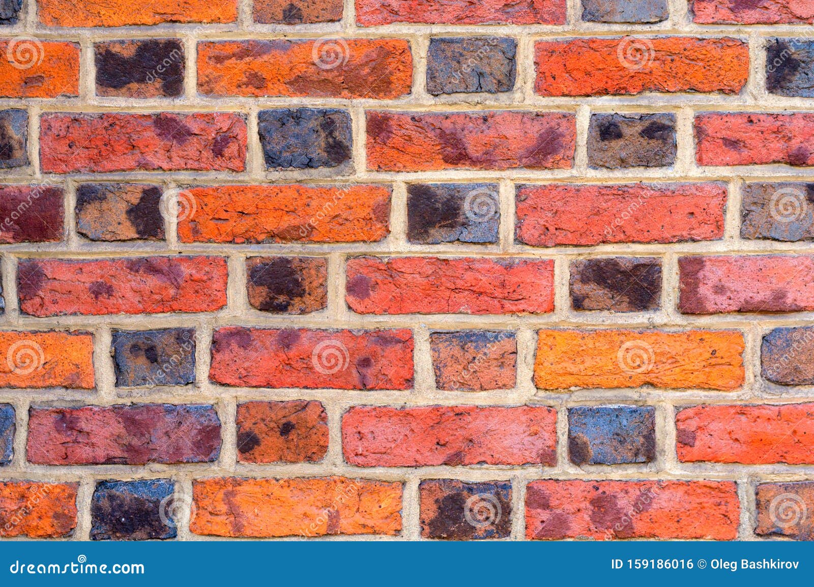 Brick Wall Made of Red, Black and Orange Bricks. Great Background for ...