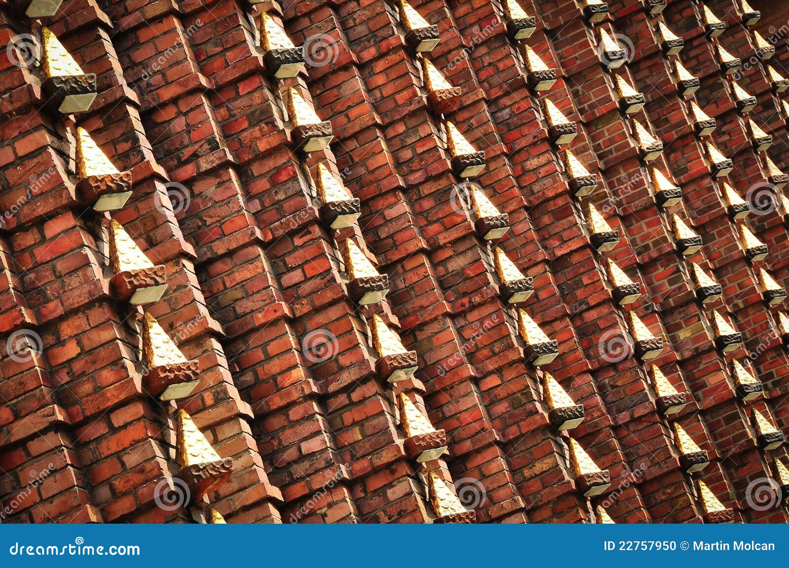 Brick Wall with Metal Decoration Stock Photo - Image of pattern, clear ...