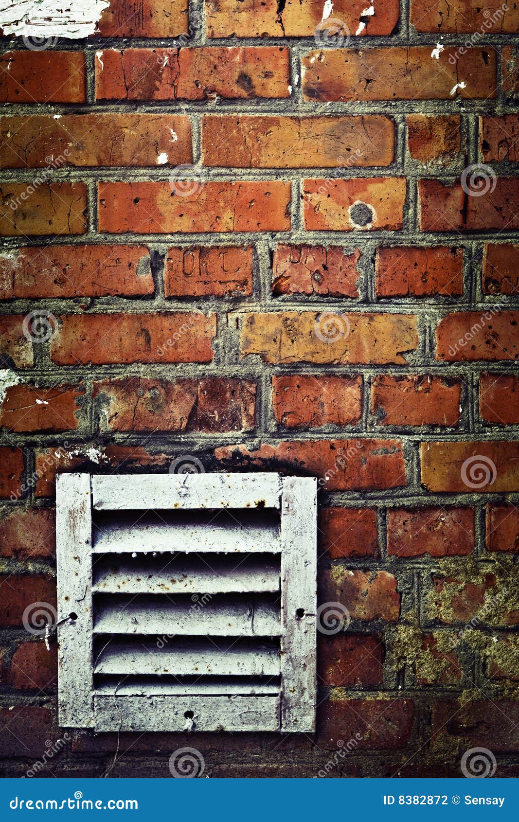 Brick Wall with Metal Grate Stock Photo - Image of textured, pattern ...