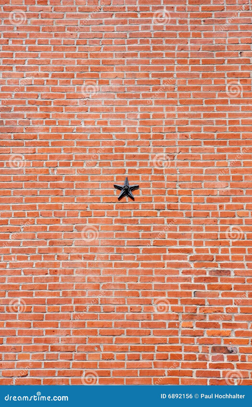 Brick Wall with Metal Star stock photo. Image of wall - 6892156