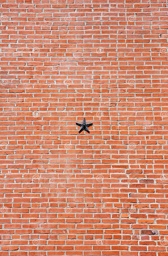 Brick Wall with Metal Star stock photo. Image of wall - 6892156