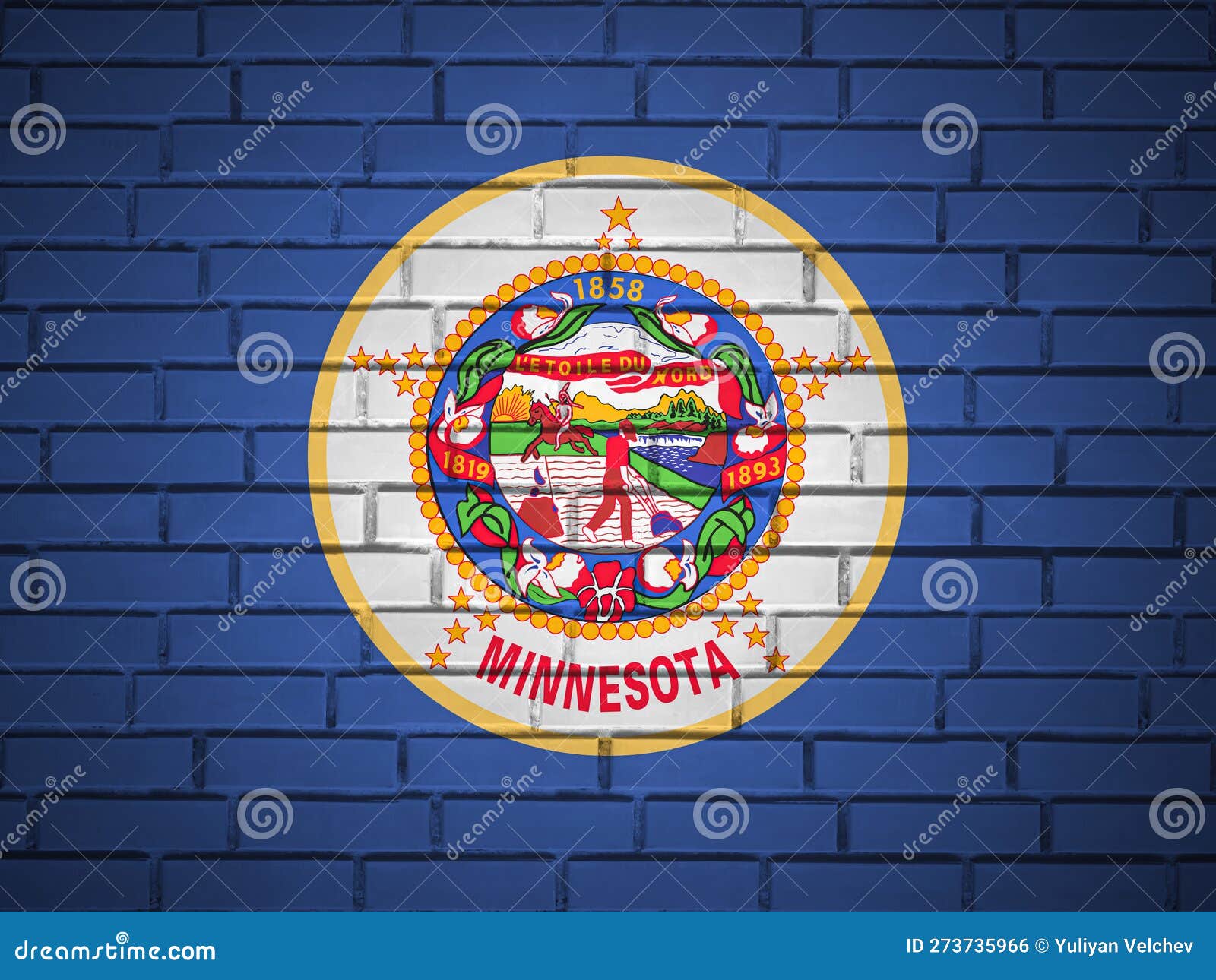 Brick Wall Minnesota State Flag Stock Illustration - Illustration of ...