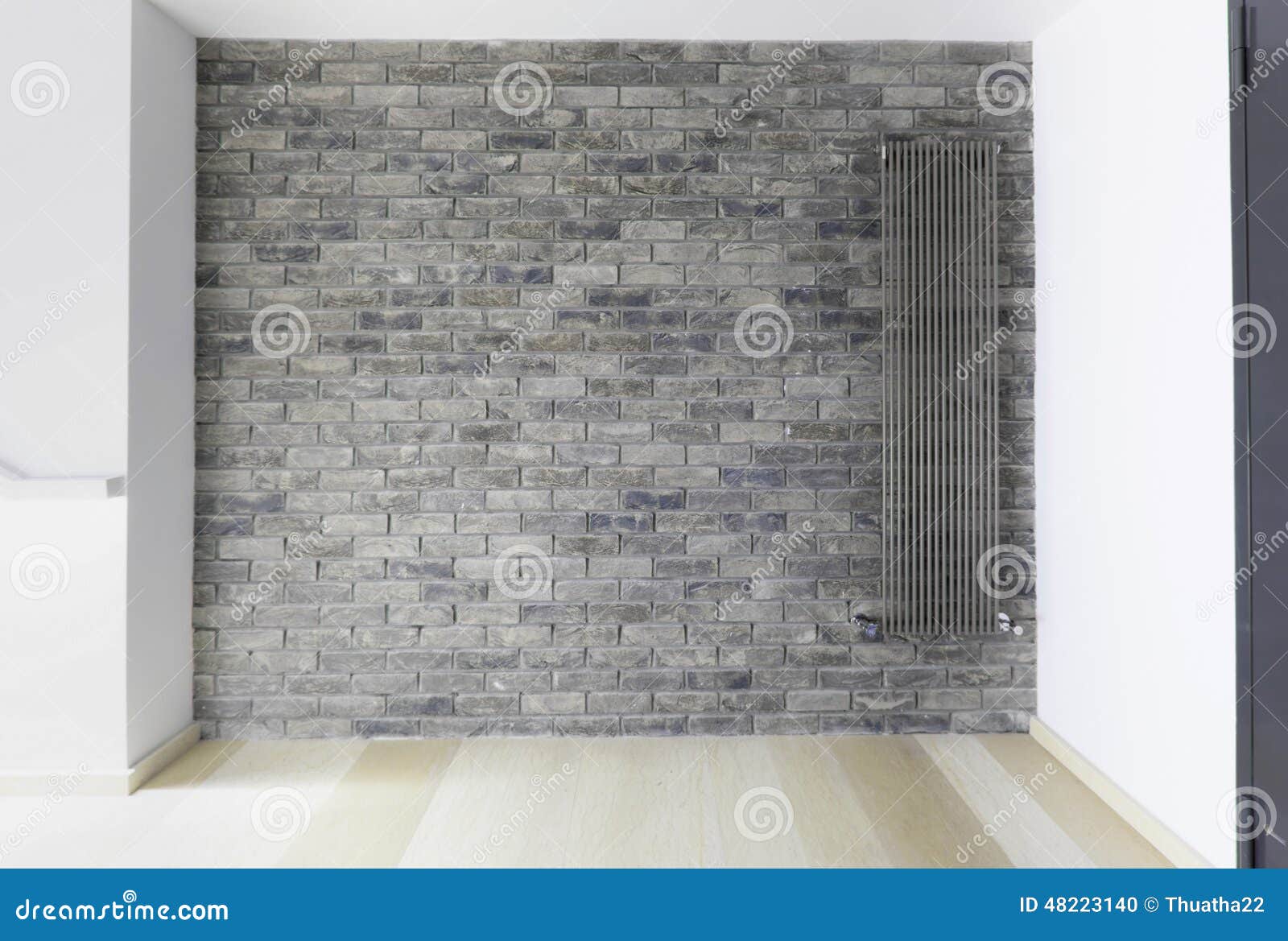 Brick Wall with Modern Steam Heat Radiator Stock Photo - Image of ...