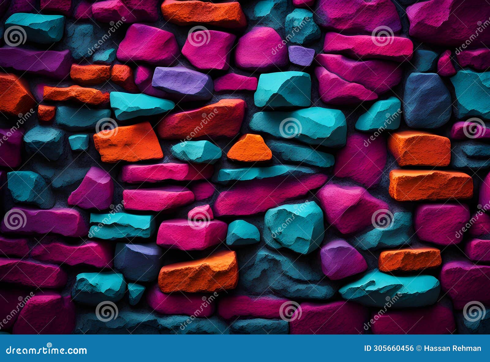 Brick Wall. Neon Stone Texture Stock Illustration - Illustration of ...