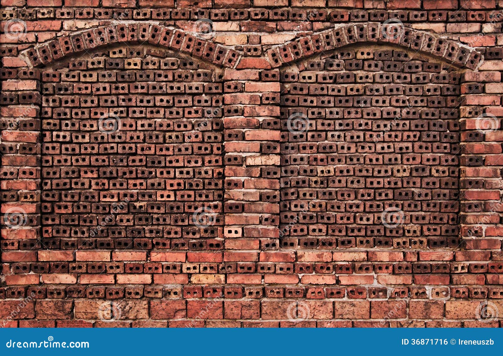 Brick wall with niches stock photo. Image of ceramics - 36871716