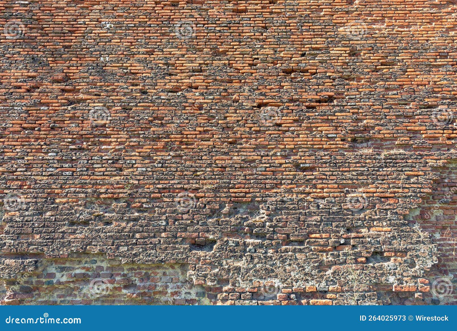 Brick Wall of an Old Damaged Building, Can Be Used for Wallpaper Stock ...