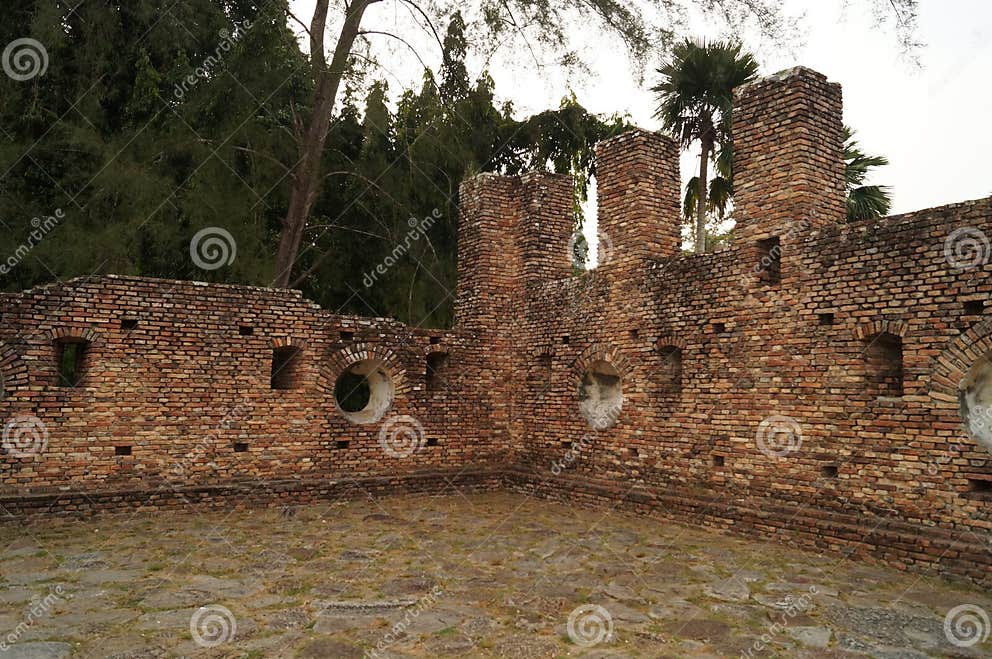 Brick Wall of an Old Dutch Fort. Stock Photo - Image of built, ruin ...